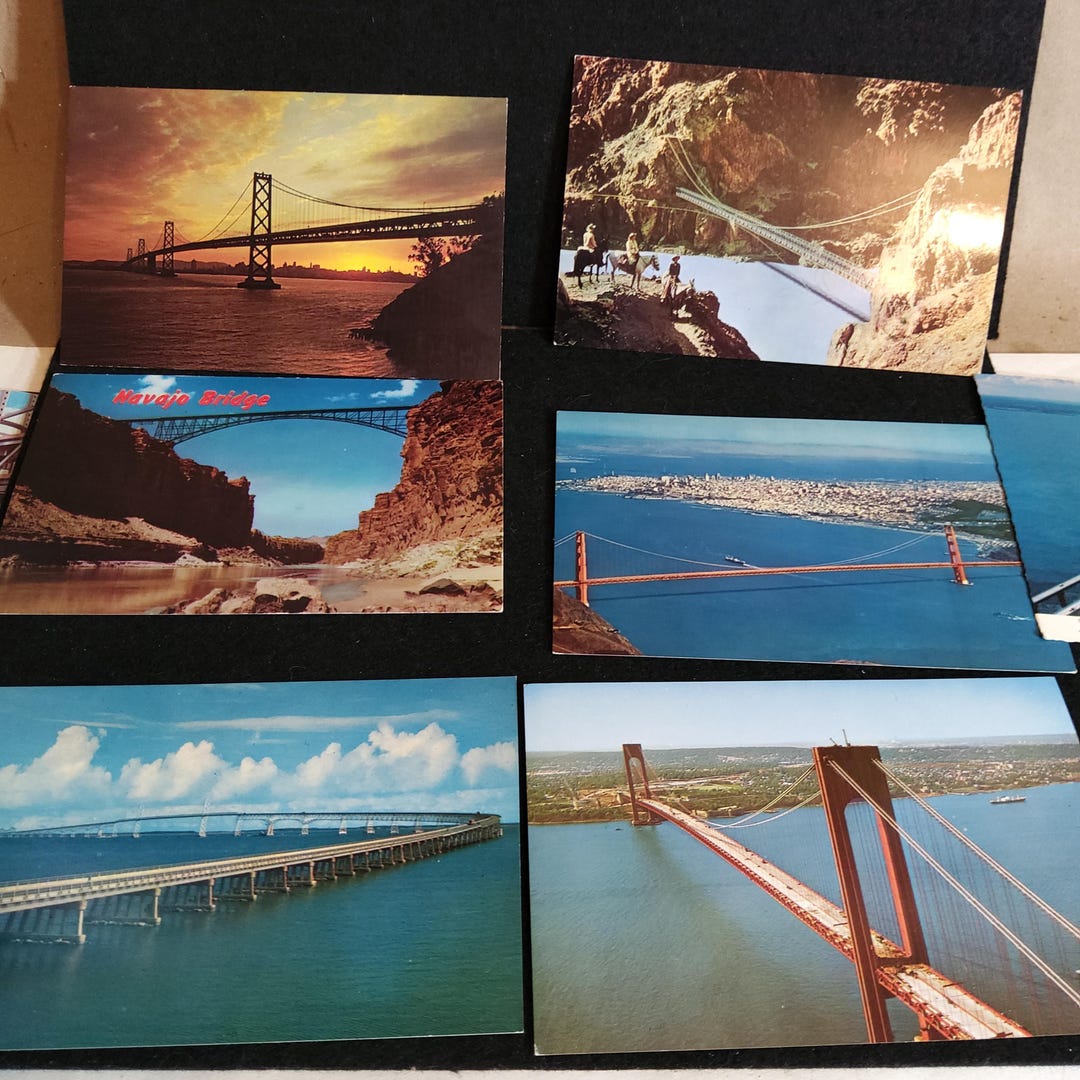 Vintage Group of 9 Postcards, Bridges - Etsy