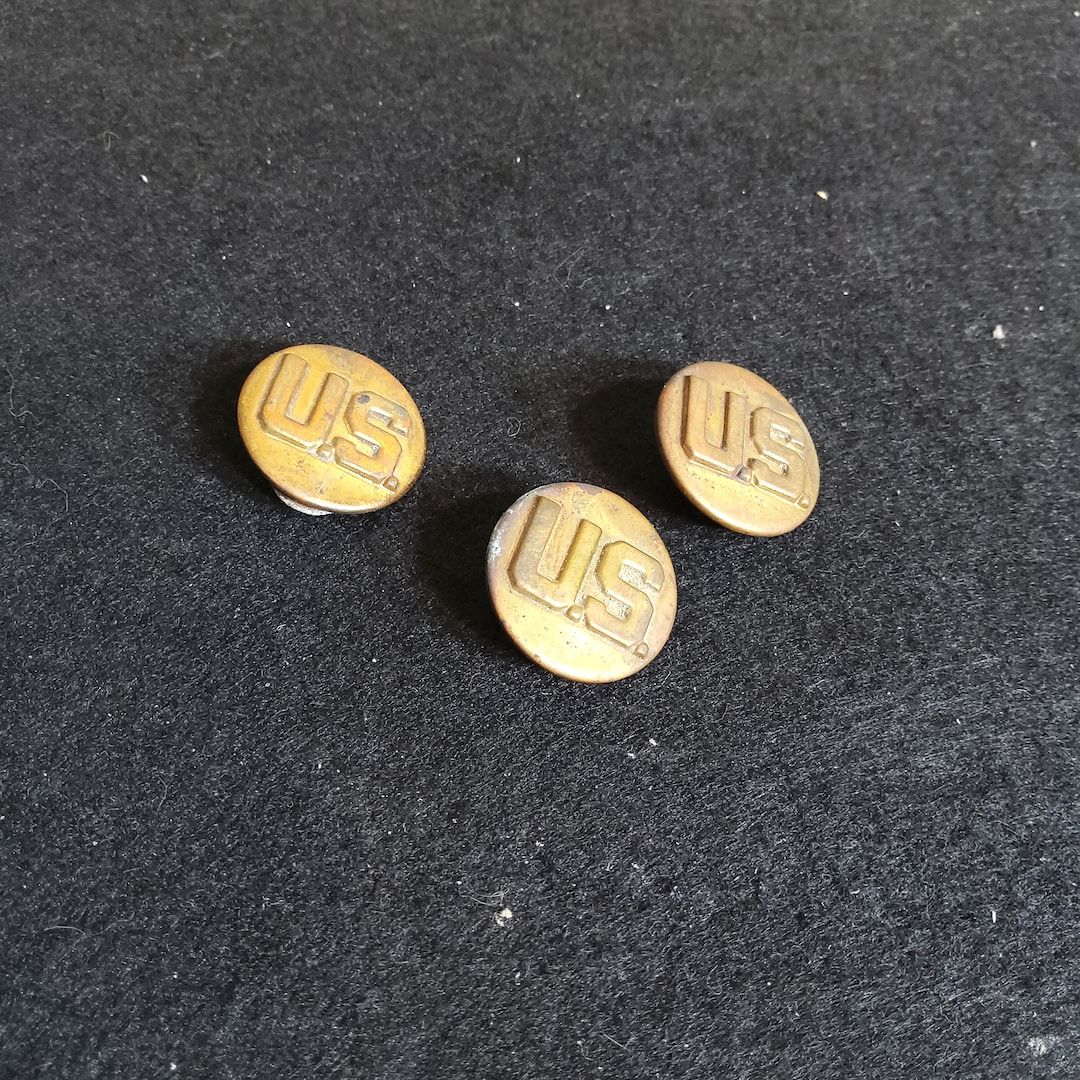 Vintage Set of 3 WW2 U.S. Military Brass Collar Pins - Etsy