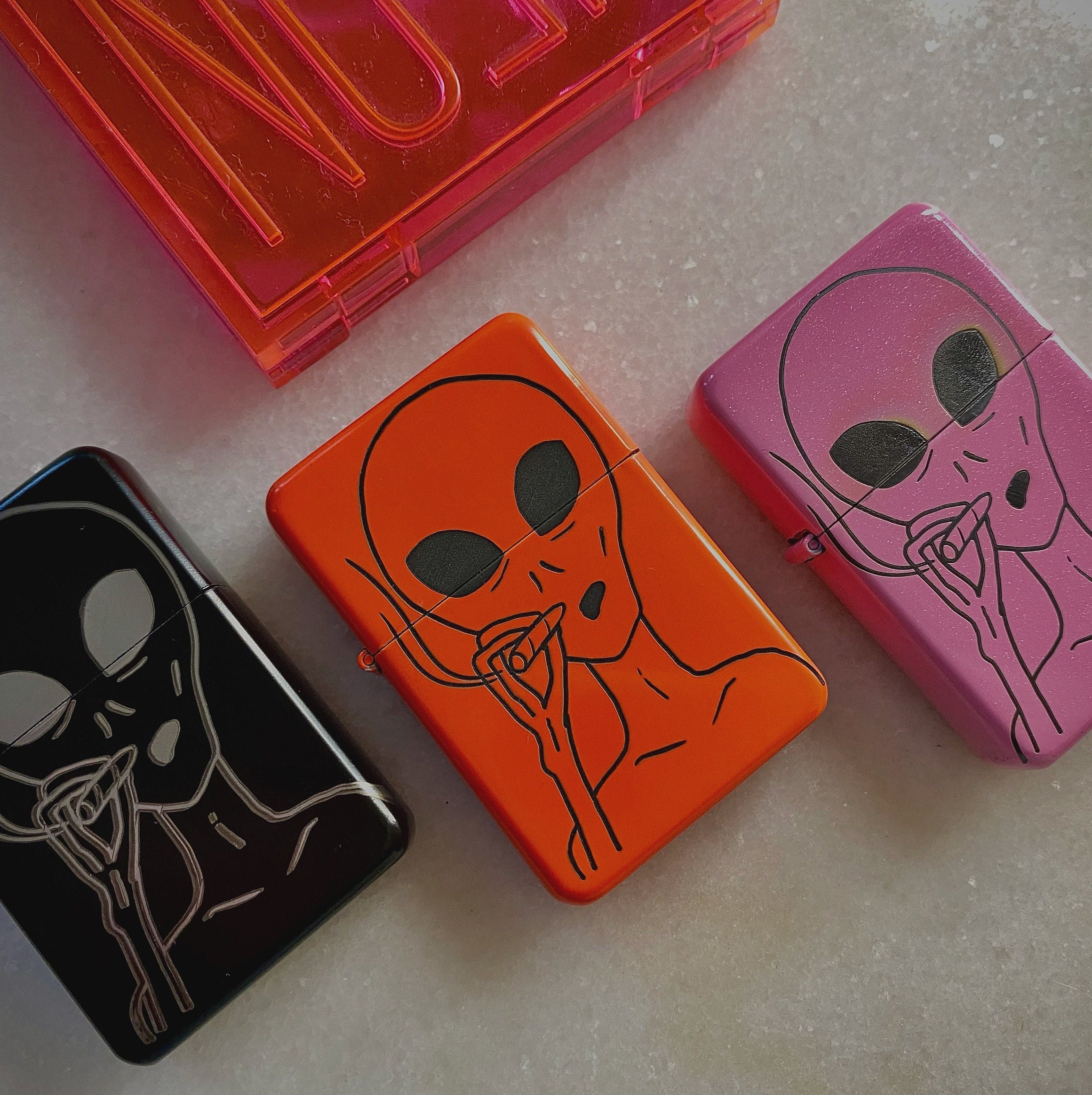 Alien Engraved Lighter Cool Lighter Colourful Lighter | Etsy