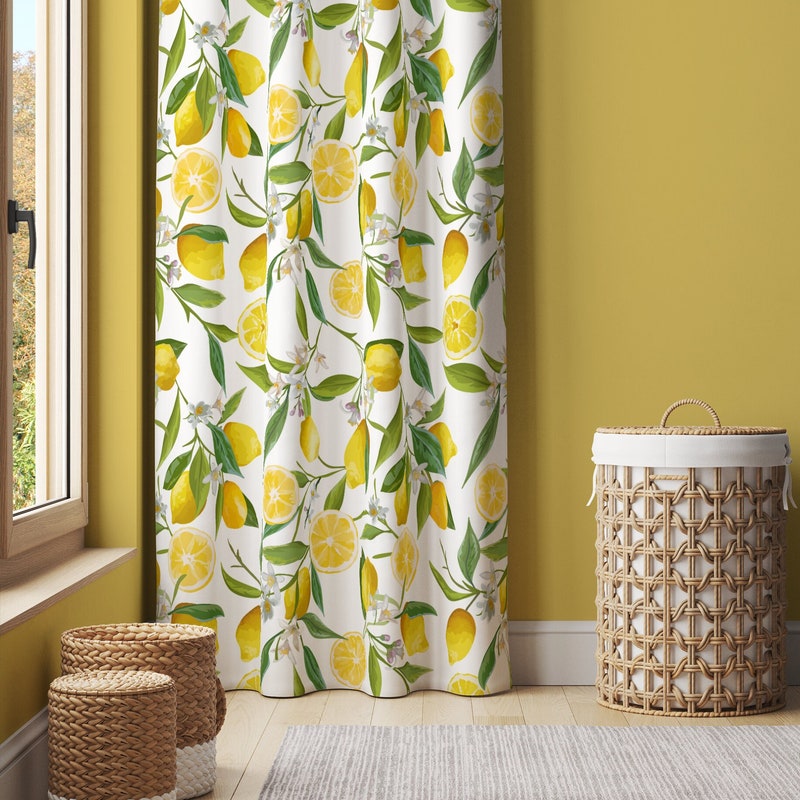 Lemon Curtains - Etsy