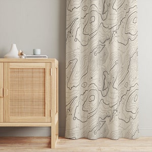 Height Map, Cotton Window Curtain CC211 Geometric Curtain, Decorative ...