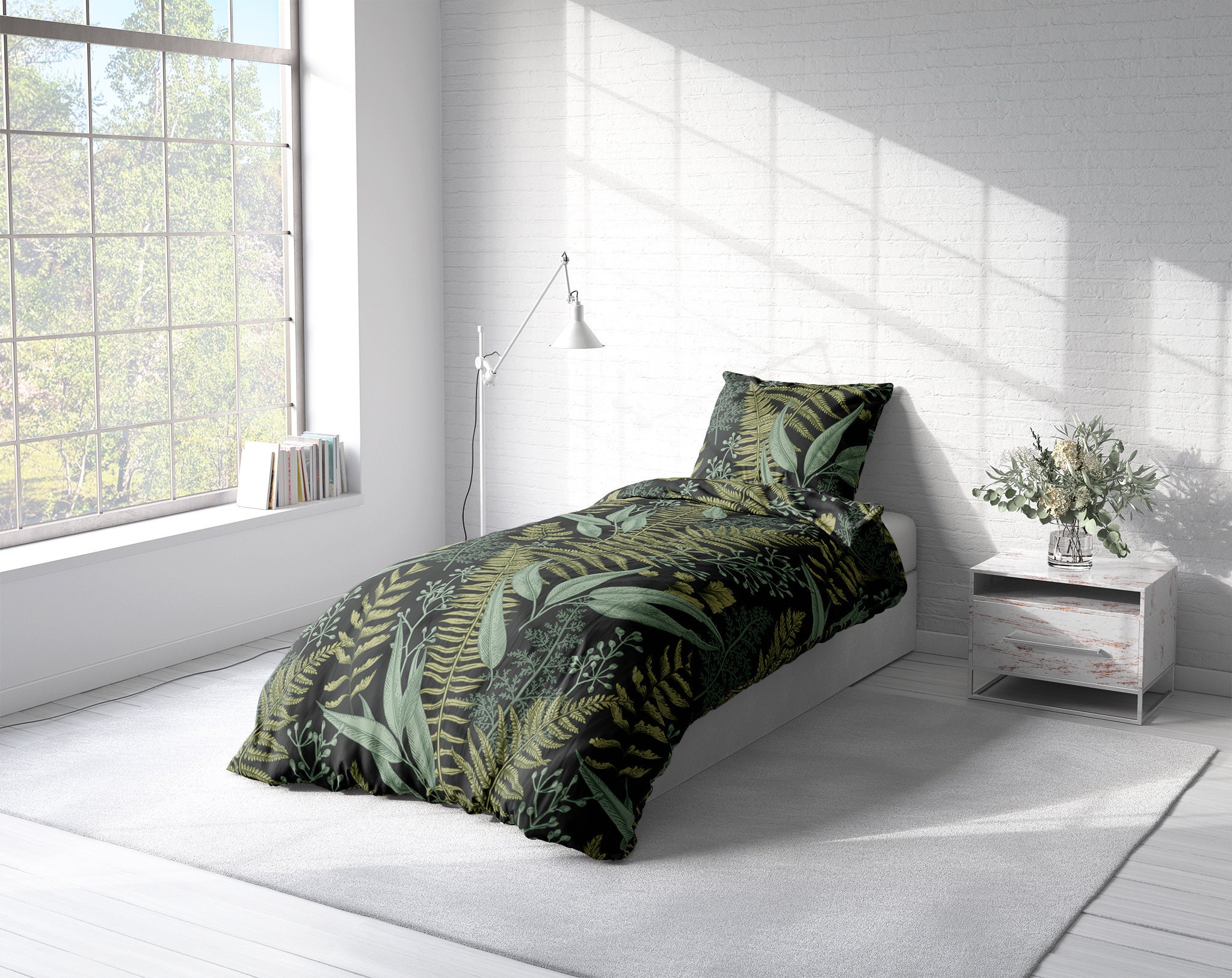 Bedding Fern Leaves B138 Flowers Bedding Decorative | Etsy