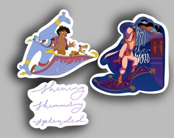 Aladdin and Jasmine Stickers | Etsy