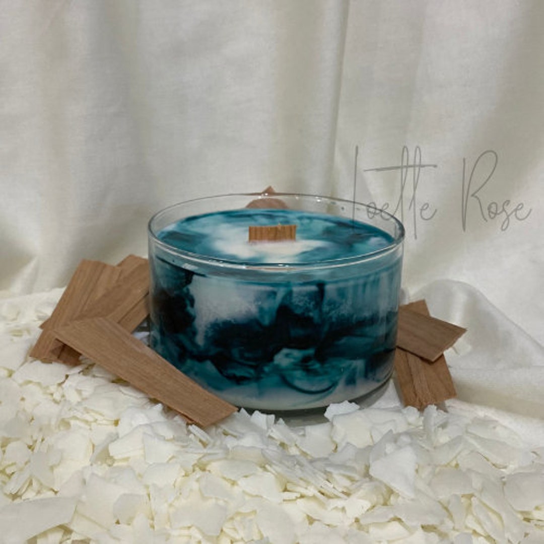 Marble Candle, Home Deco Candle, Modern Candle, Teal Swirl Candle ...