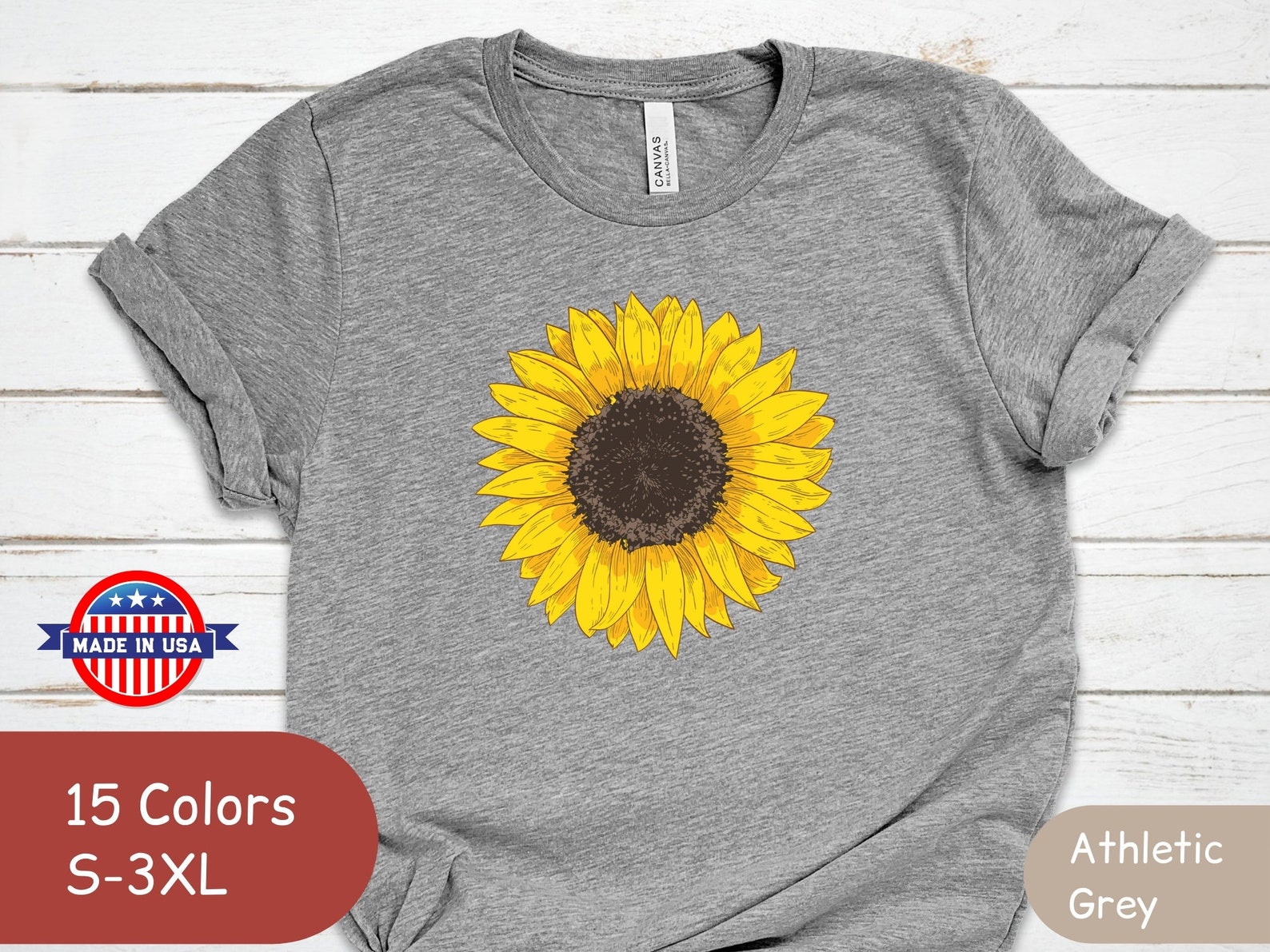 Sunflower - Sunflower Shirt, Tee Shirt With Flower,floral Tee Shirt ...
