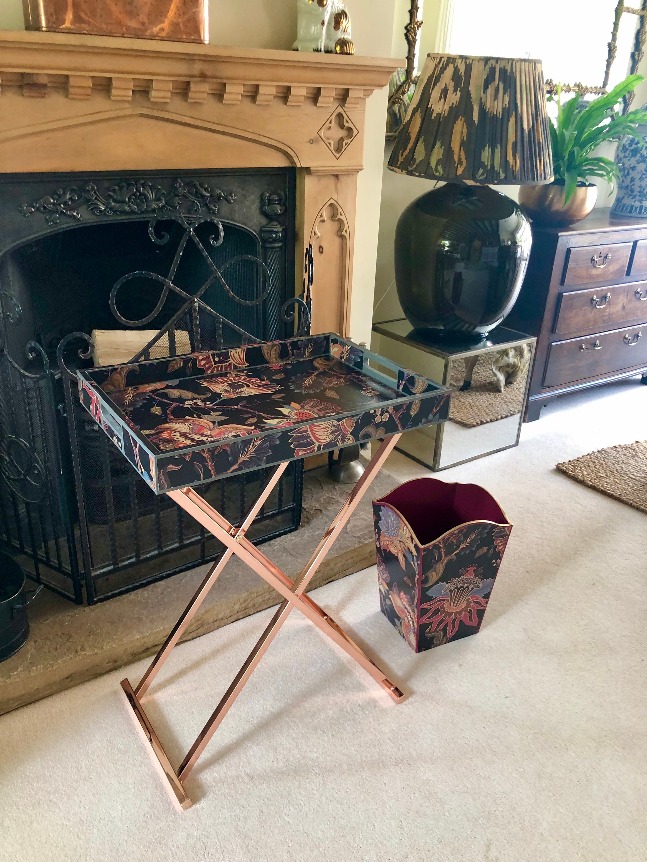 Vintage Botanical Raspberry Waste Paper Bin Basket Bedroom | Etsy