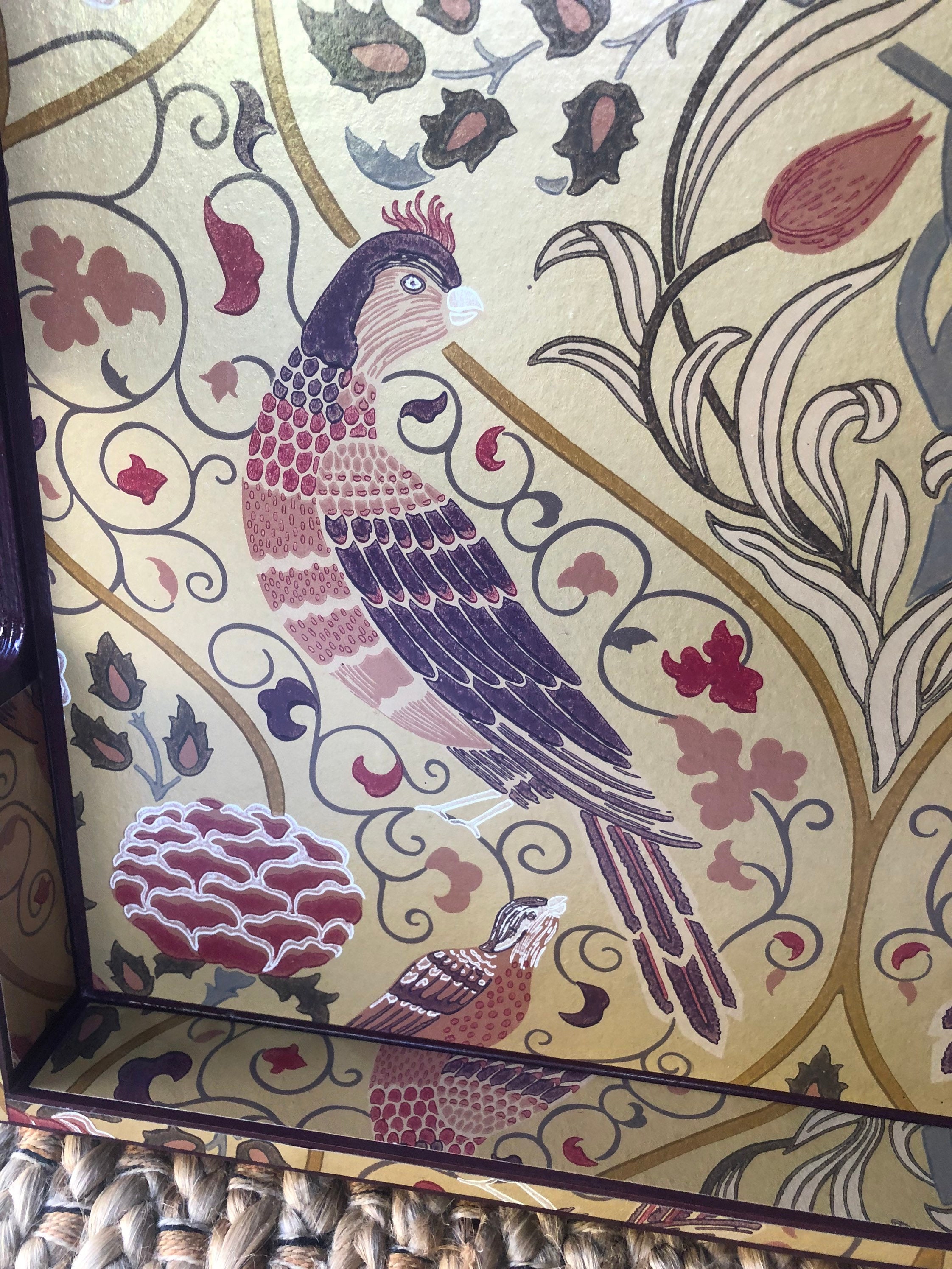 Saffron Seasons by May - William Morris Brinjal Tray. Tropical Birds ...