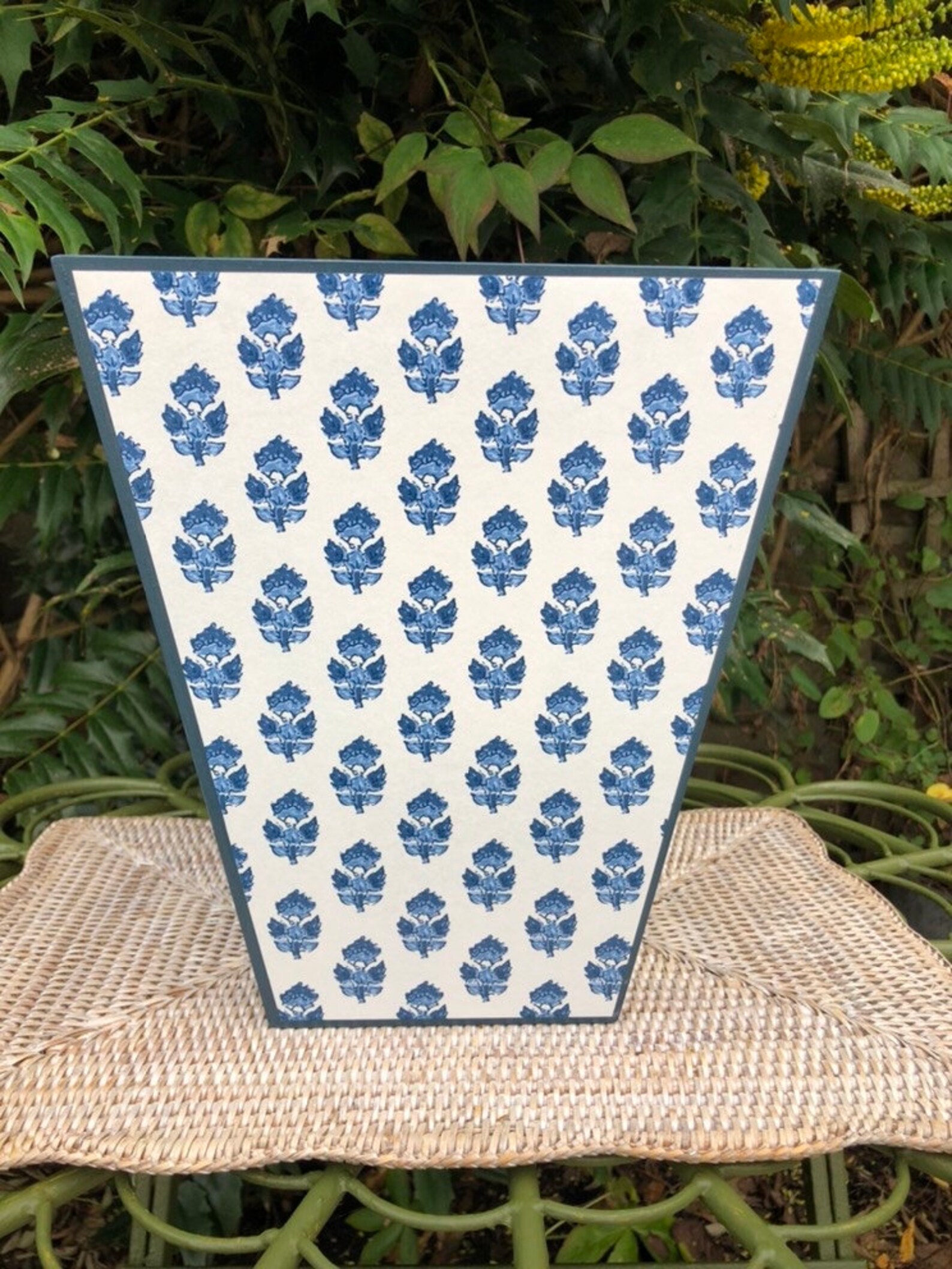 Anna French - Julian Waste Paper Bin & Tissuebox Cover Basket, Bedroom ...