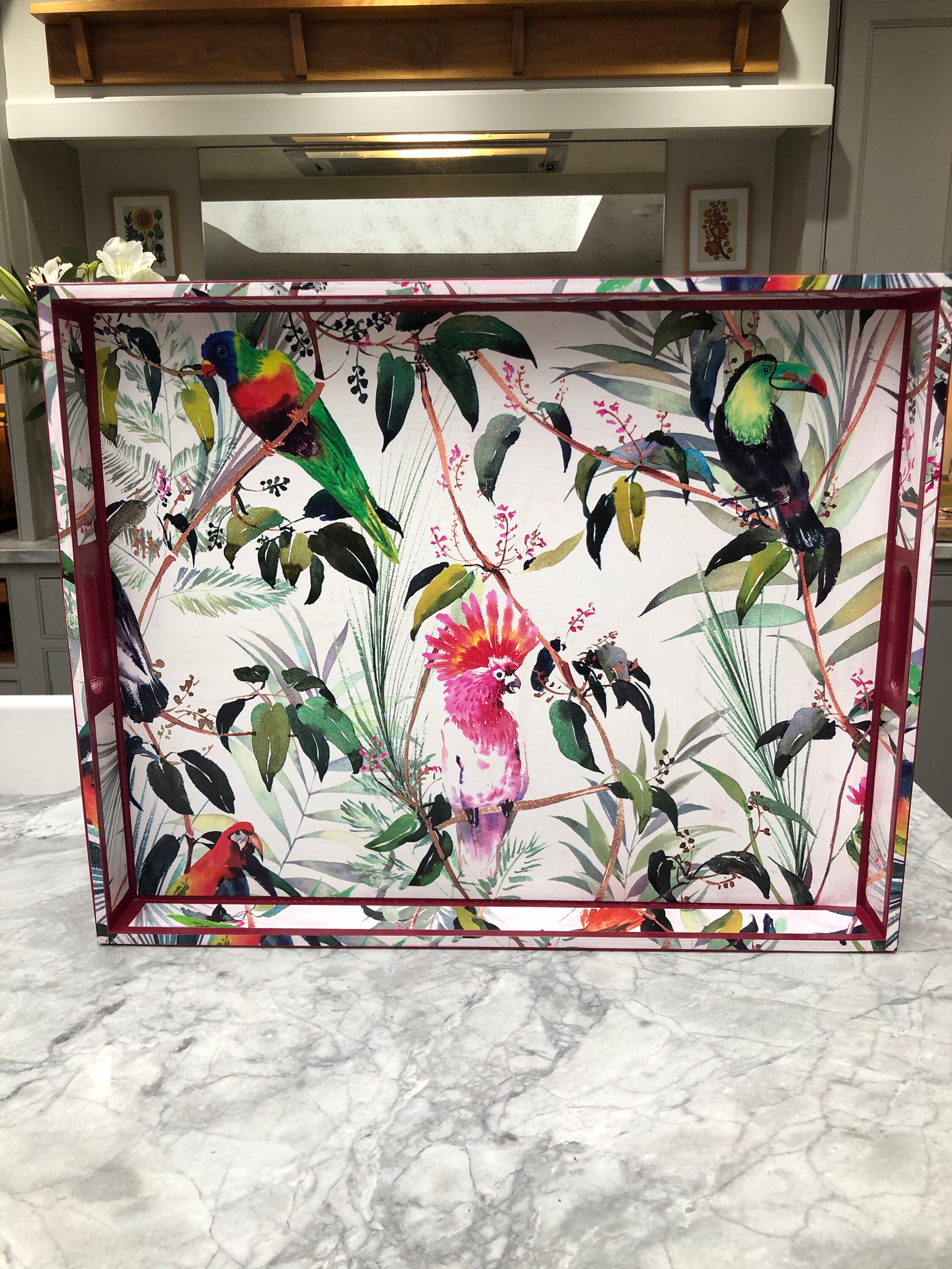 Nairobi Tray. Tropical Birds of Paradise Hand Painted. Tray - Etsy UK