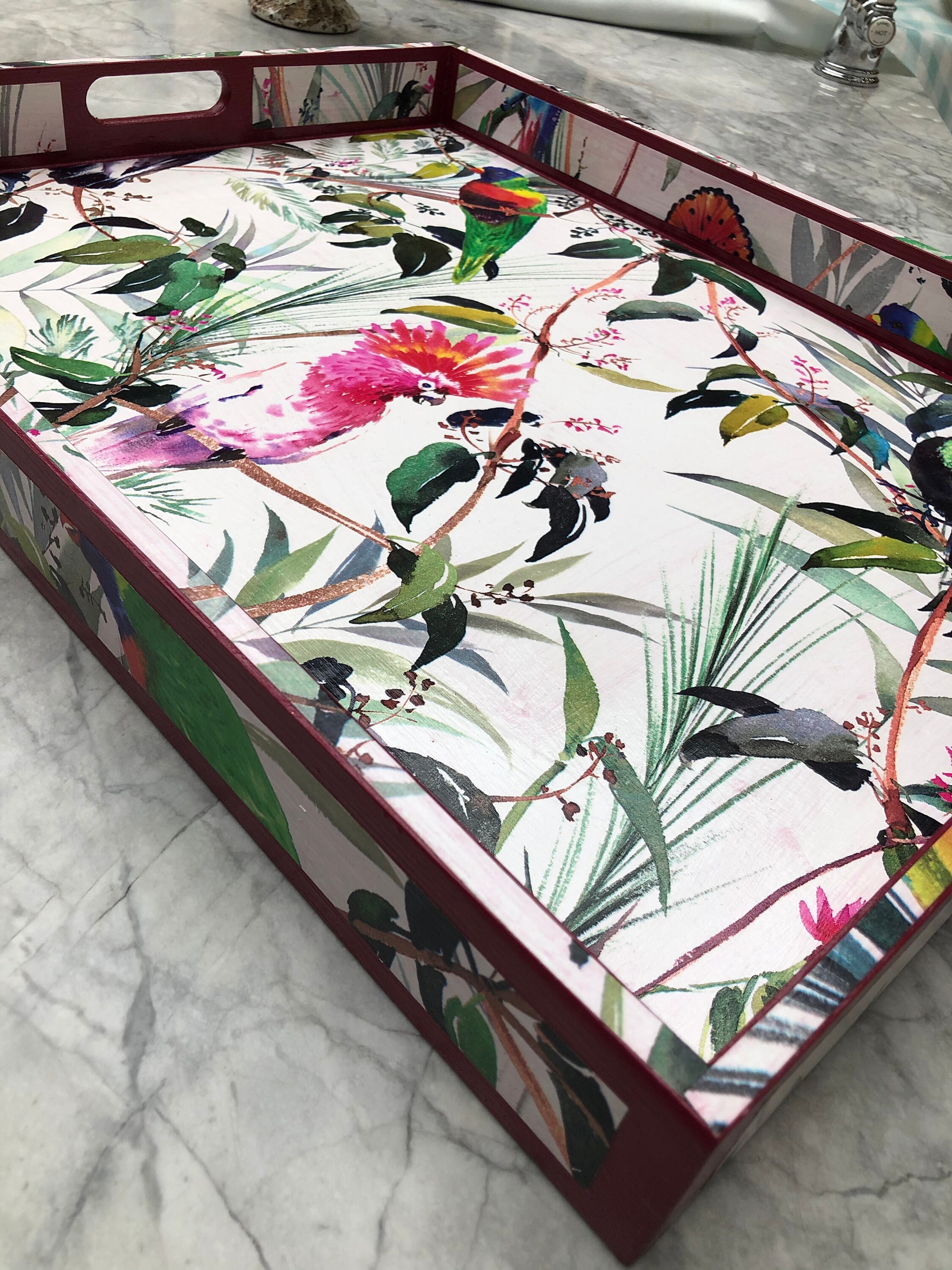Nairobi Tray. Tropical Birds of Paradise Hand Painted. Tray - Etsy UK