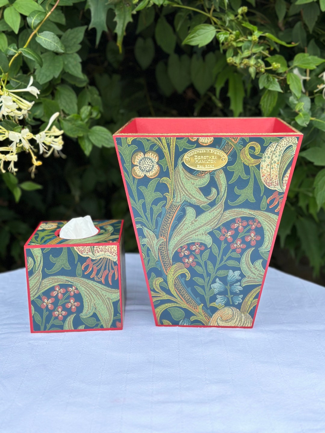 William Morris Wastepaper Basket Bin Floral Decoupage Trash Can - Etsy