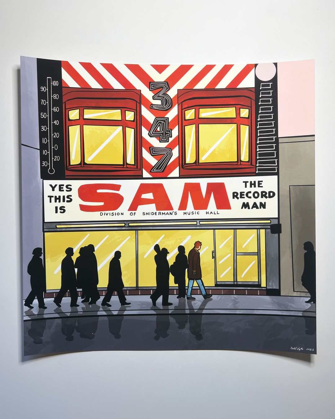Sam the Record Man - Retro Comic-style 1960s Toronto Illustrated Print ...