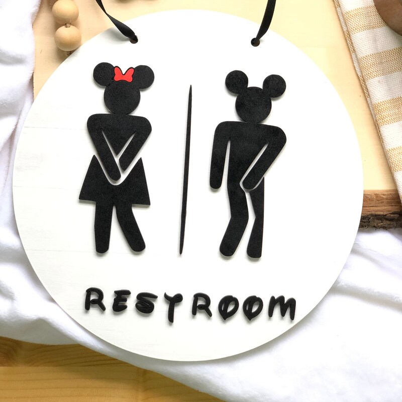 Mickey and Minnie Restroom Sign - Etsy