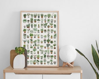 100 Plants Print - Etsy