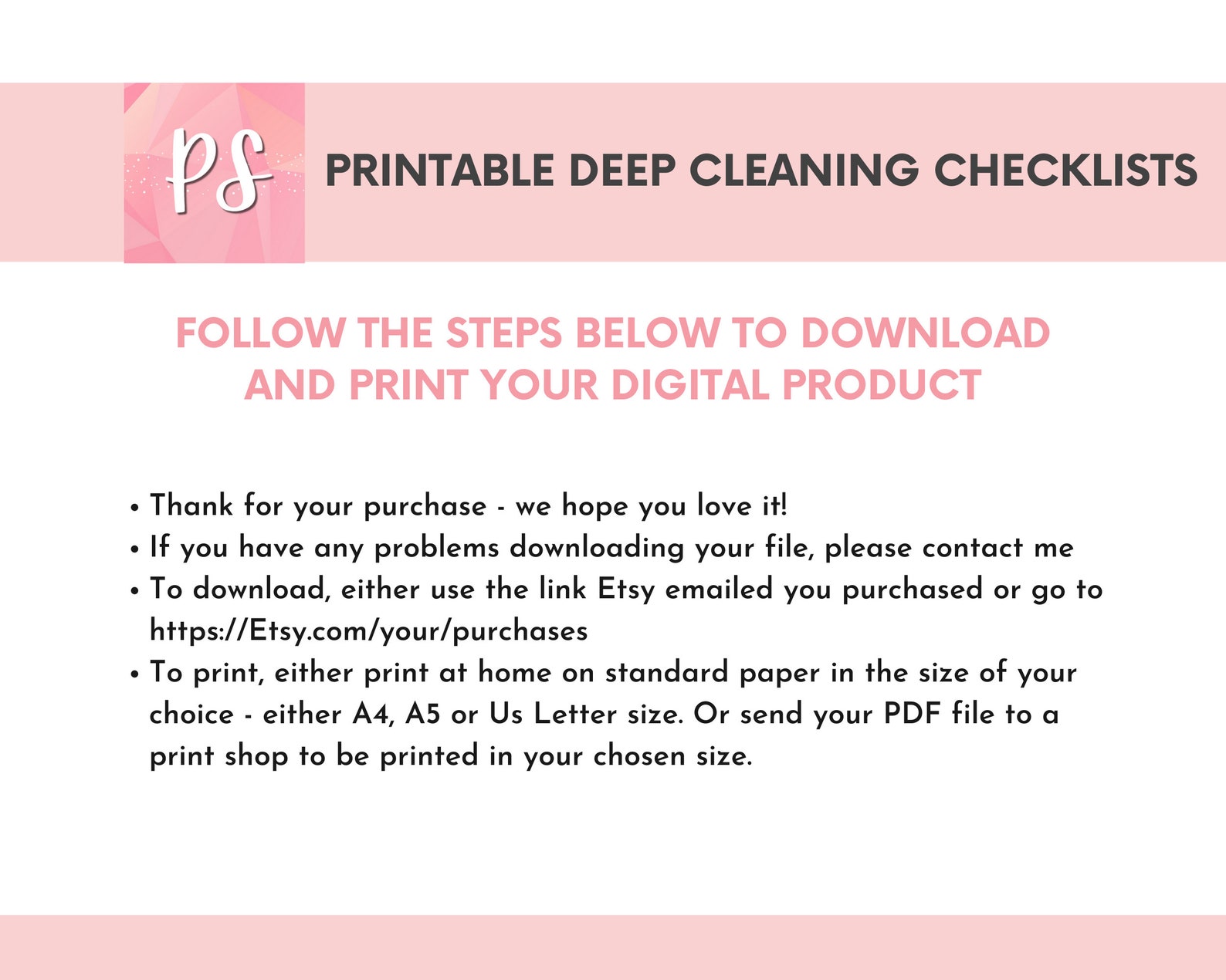 Printable Deep Cleaning Checklists | House Cleaning Checklist Kit ...