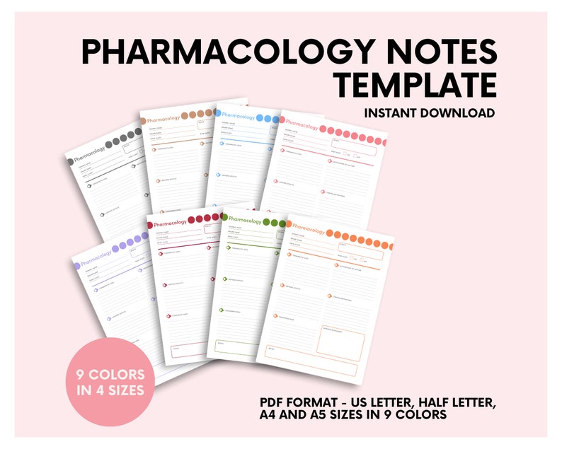 Pharmacology Template Notes - Nursing - Study Guide Aid - Nurse in the ...