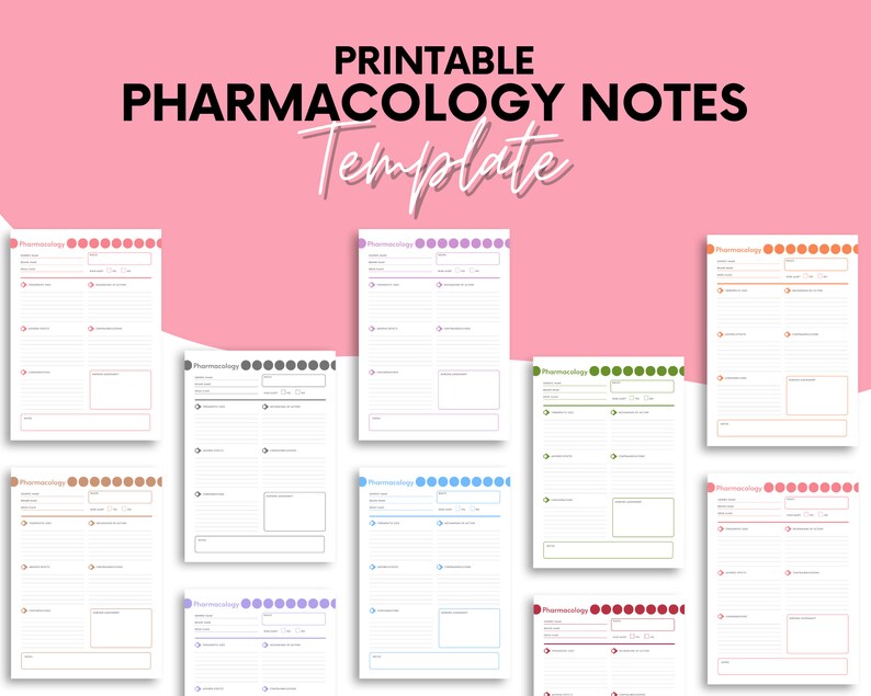 Pharmacology Template Notes - Nursing - Study Guide Aid - Nurse in the ...