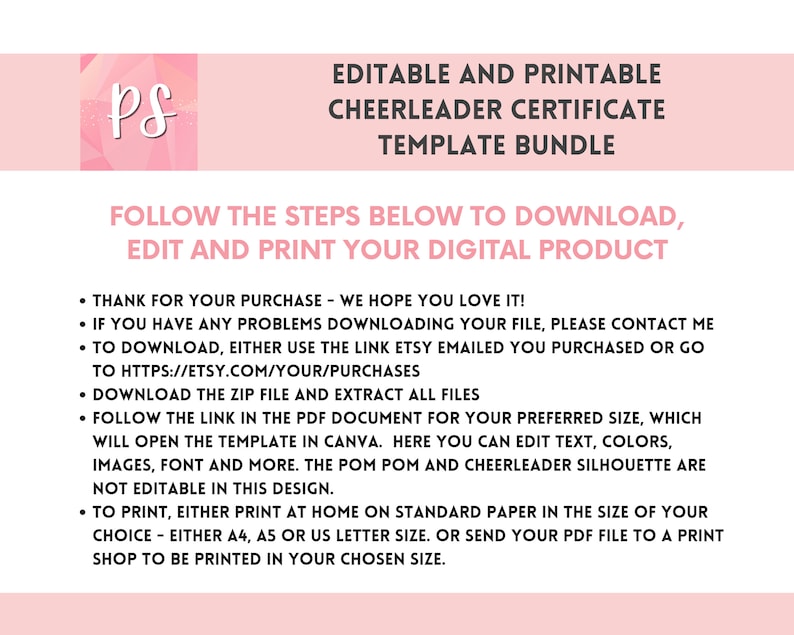 Cheerleading Awards Certificate Editable Printable - Cheer ...