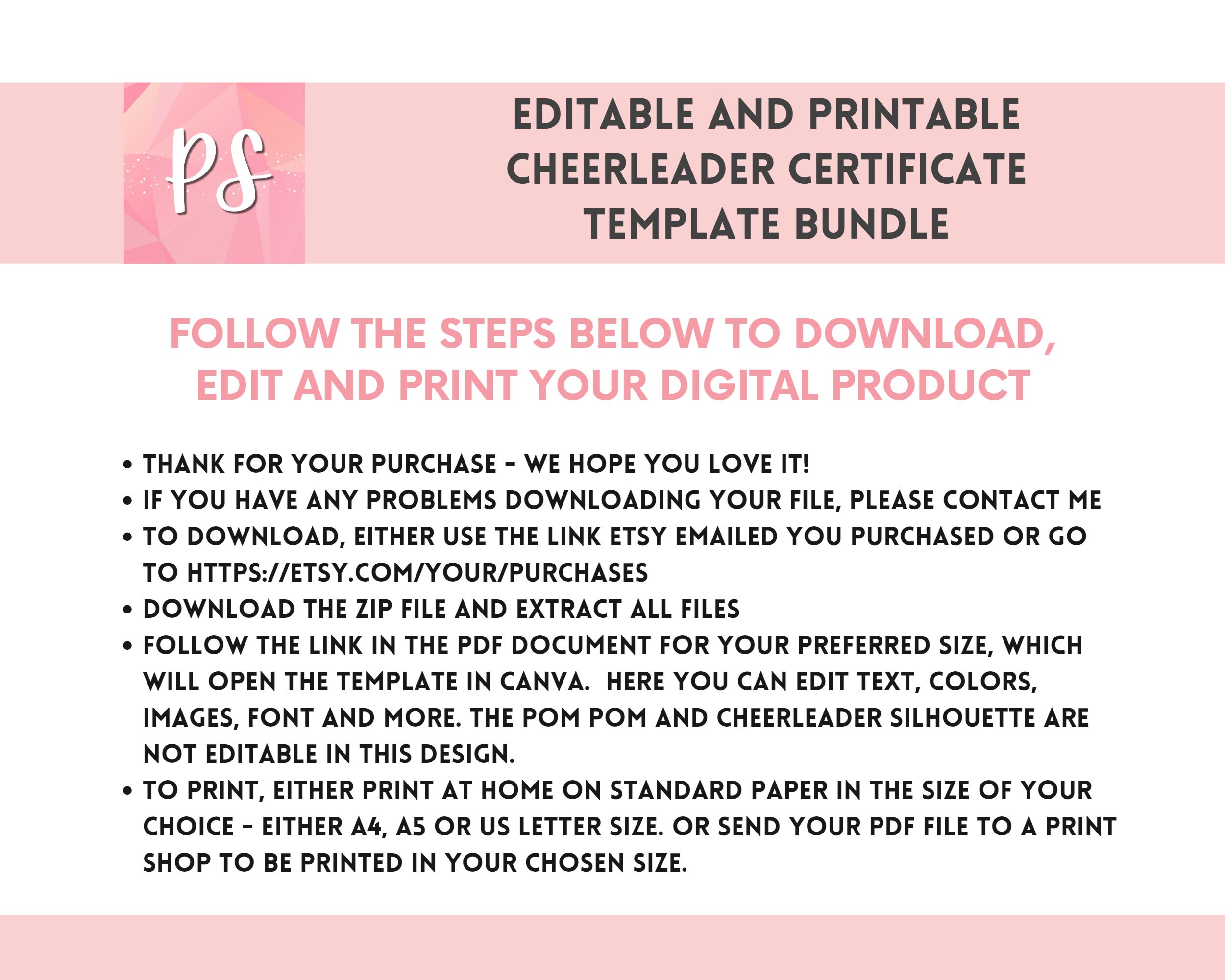 Cheerleading Awards Certificate Editable Printable - Cheer ...