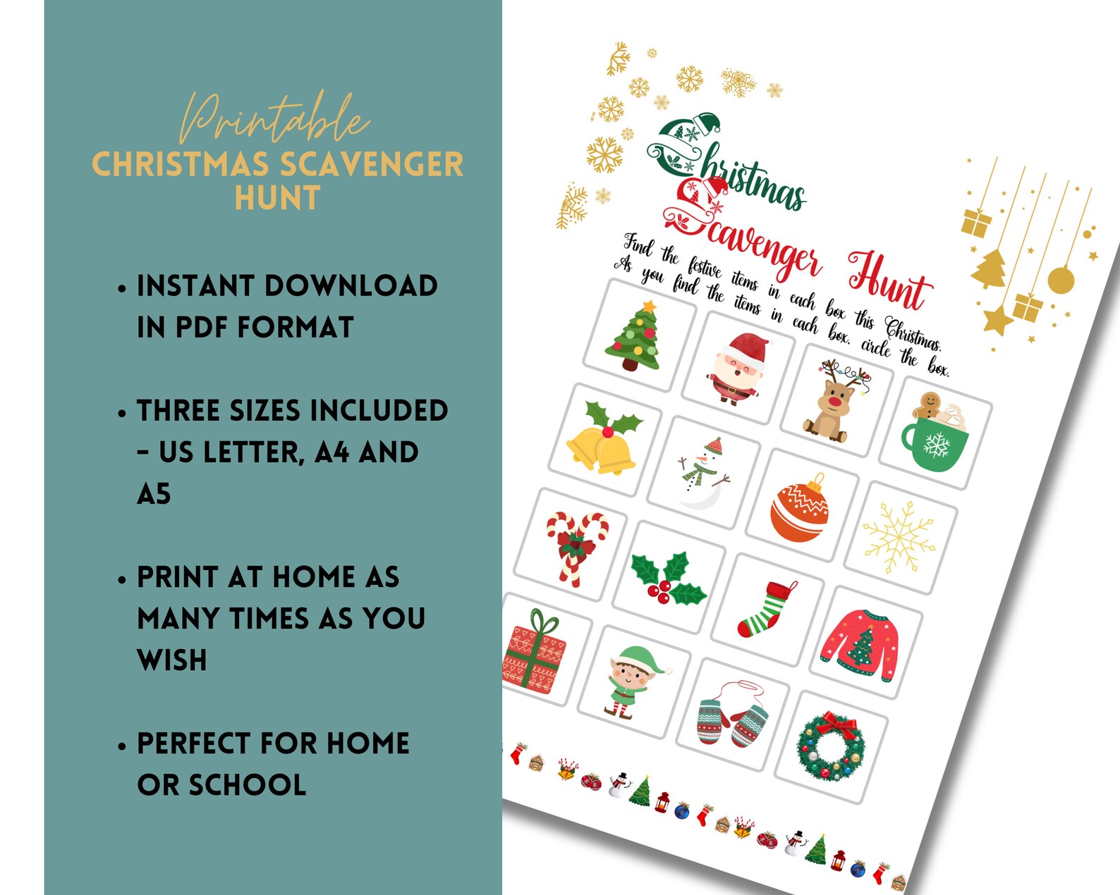 Christmas Scavenger Hunt Printable - Treasure Hunt - I Spy Game ...