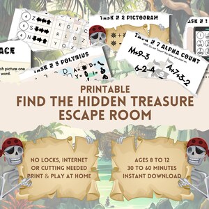 Printable Escape Room for Kids - Pirate Themed Find the Hidden Treasure ...