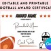Editable Printable Football Awards Certificate Personalise ...