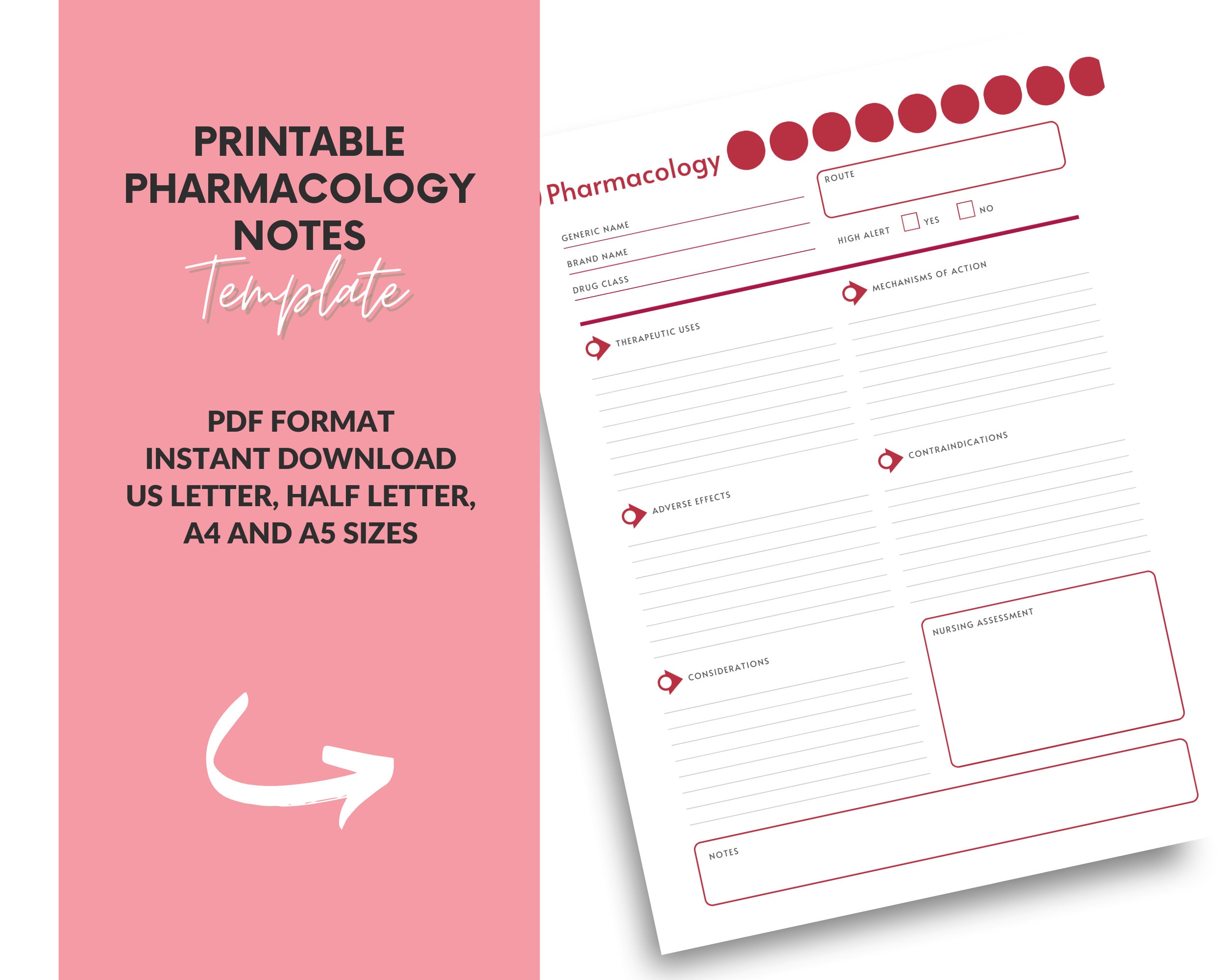 Pharmacology Template Notes - Nursing - Study Guide Aid - Nurse in the ...