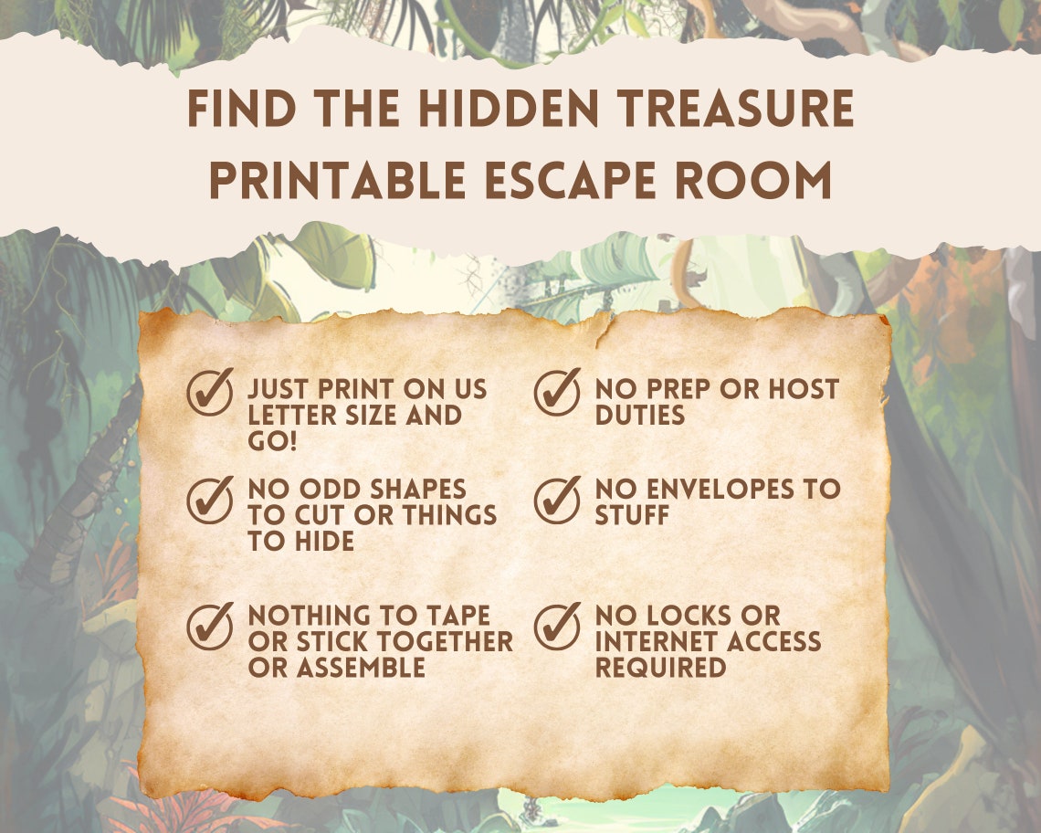 Printable Escape Room for Kids Pirate Themed Find the Hidden Treasure ...