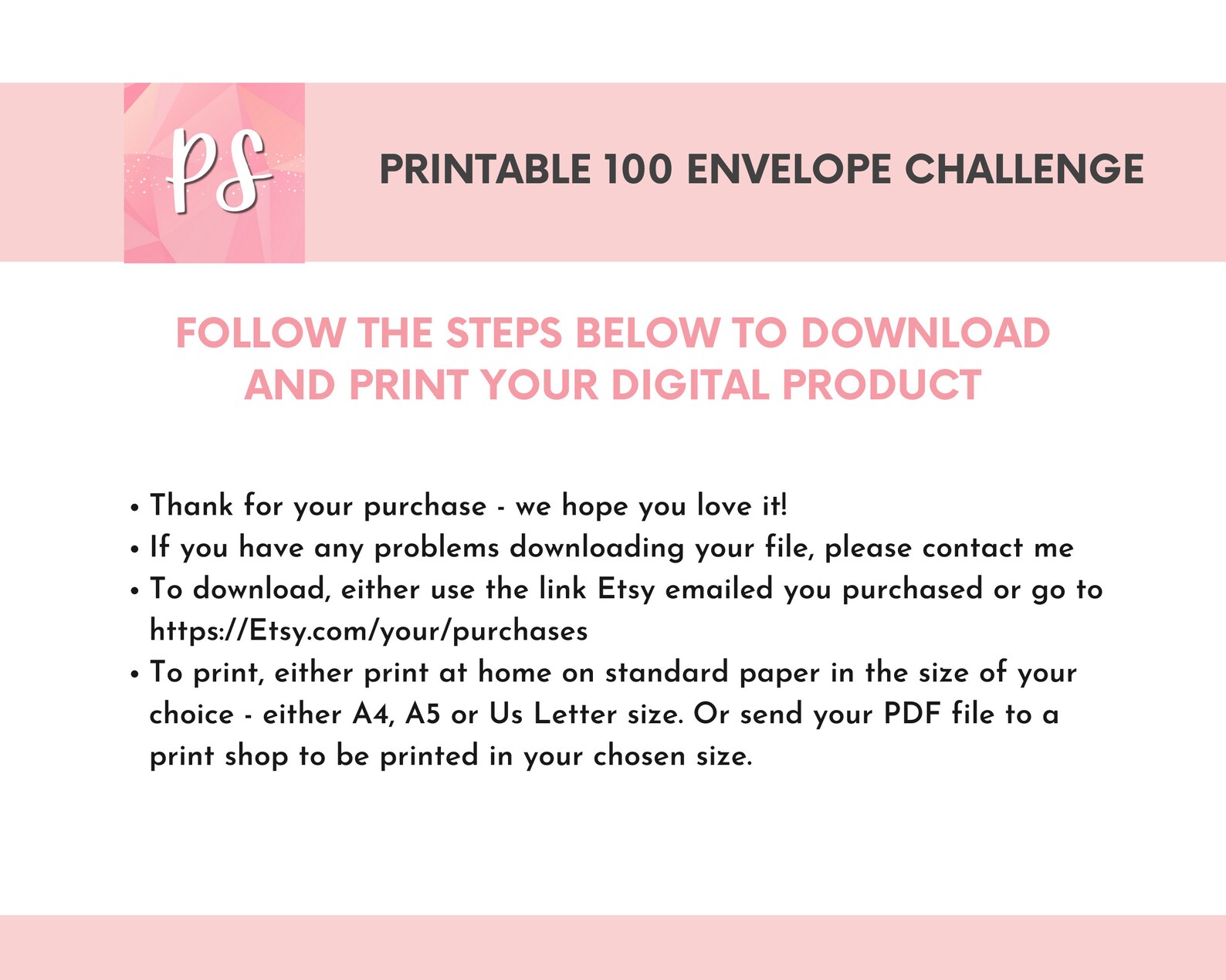 100 Envelope Challenge Printable Save 5000 100 Day Savings Challenge ...