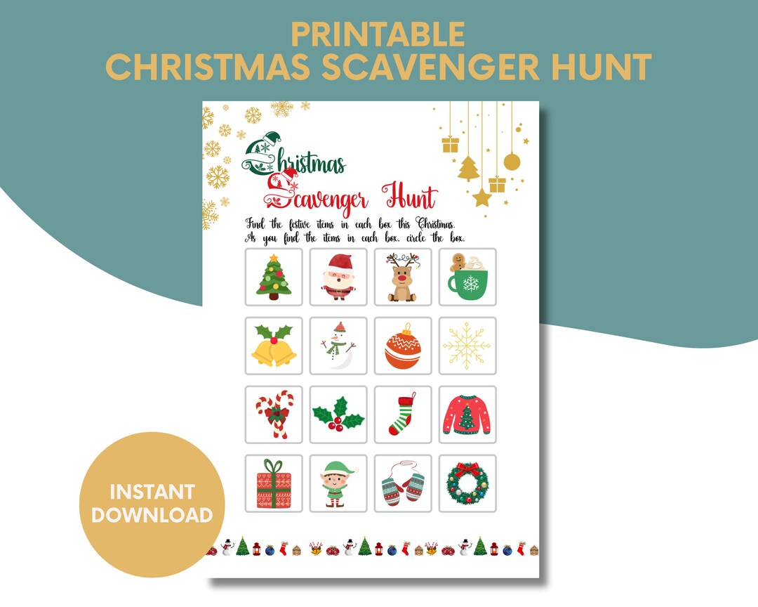 Christmas Scavenger Hunt Printable - Treasure Hunt - I Spy Game ...