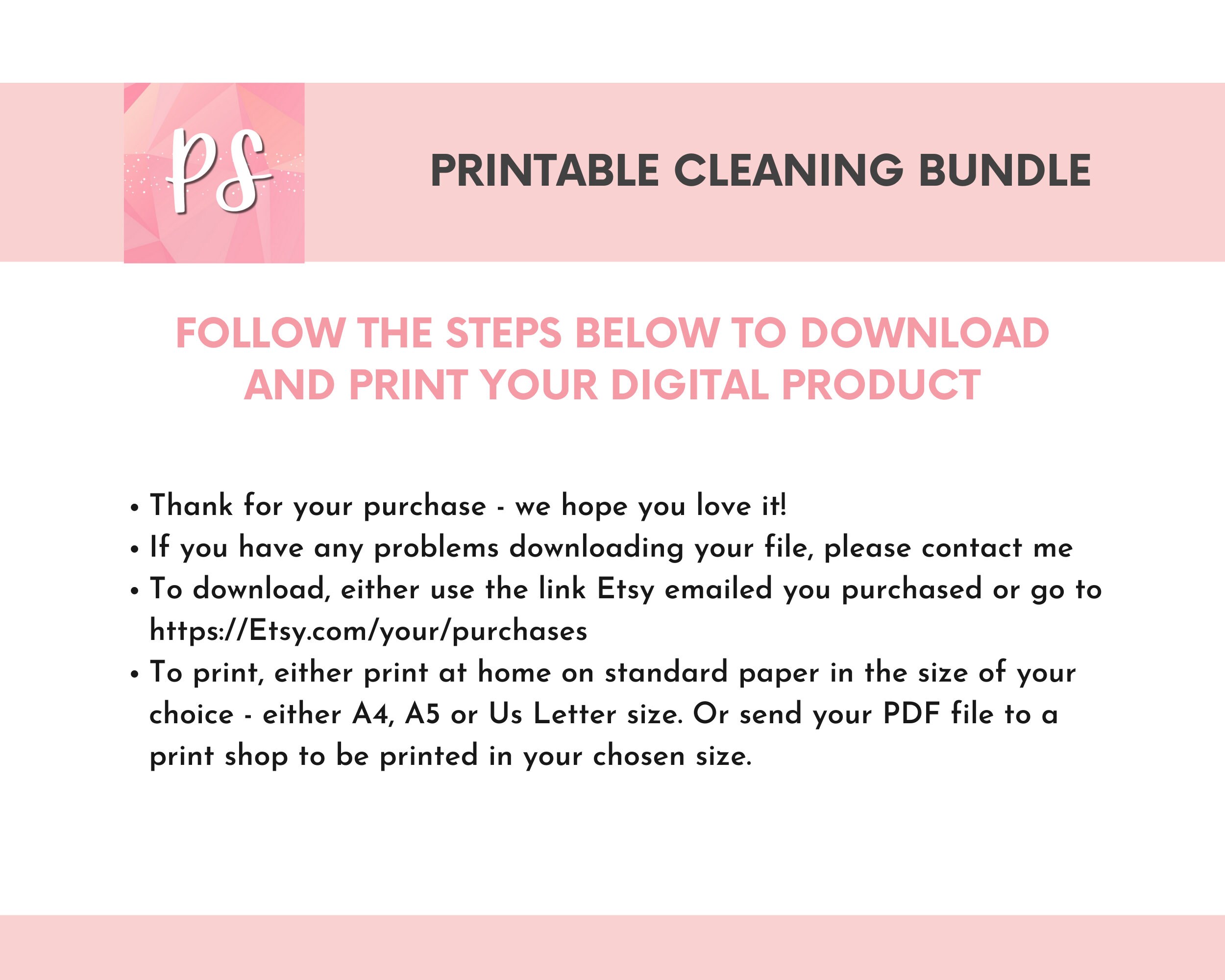 Printable Cleaning Bundle House Cleaning Checklist Kit Chore Chart ...