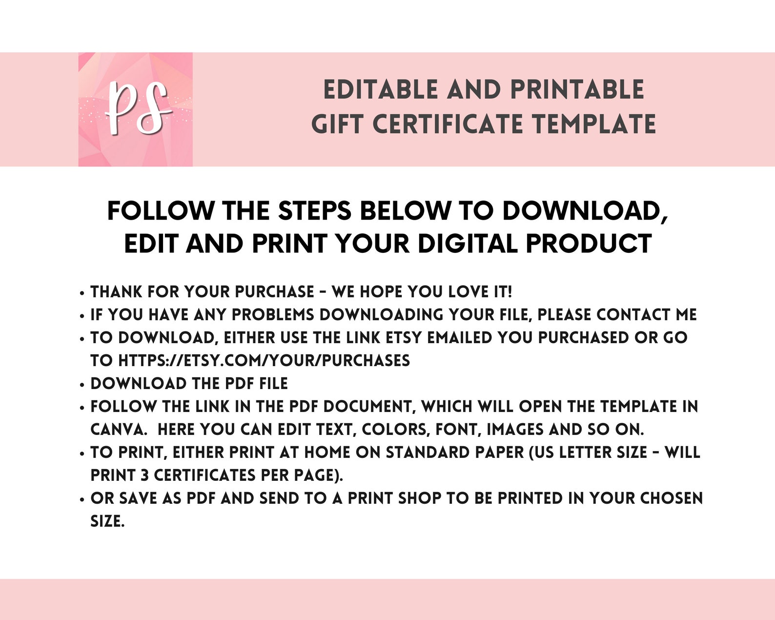 Editable Gift Certificate Template - Printable Gift Card Template ...