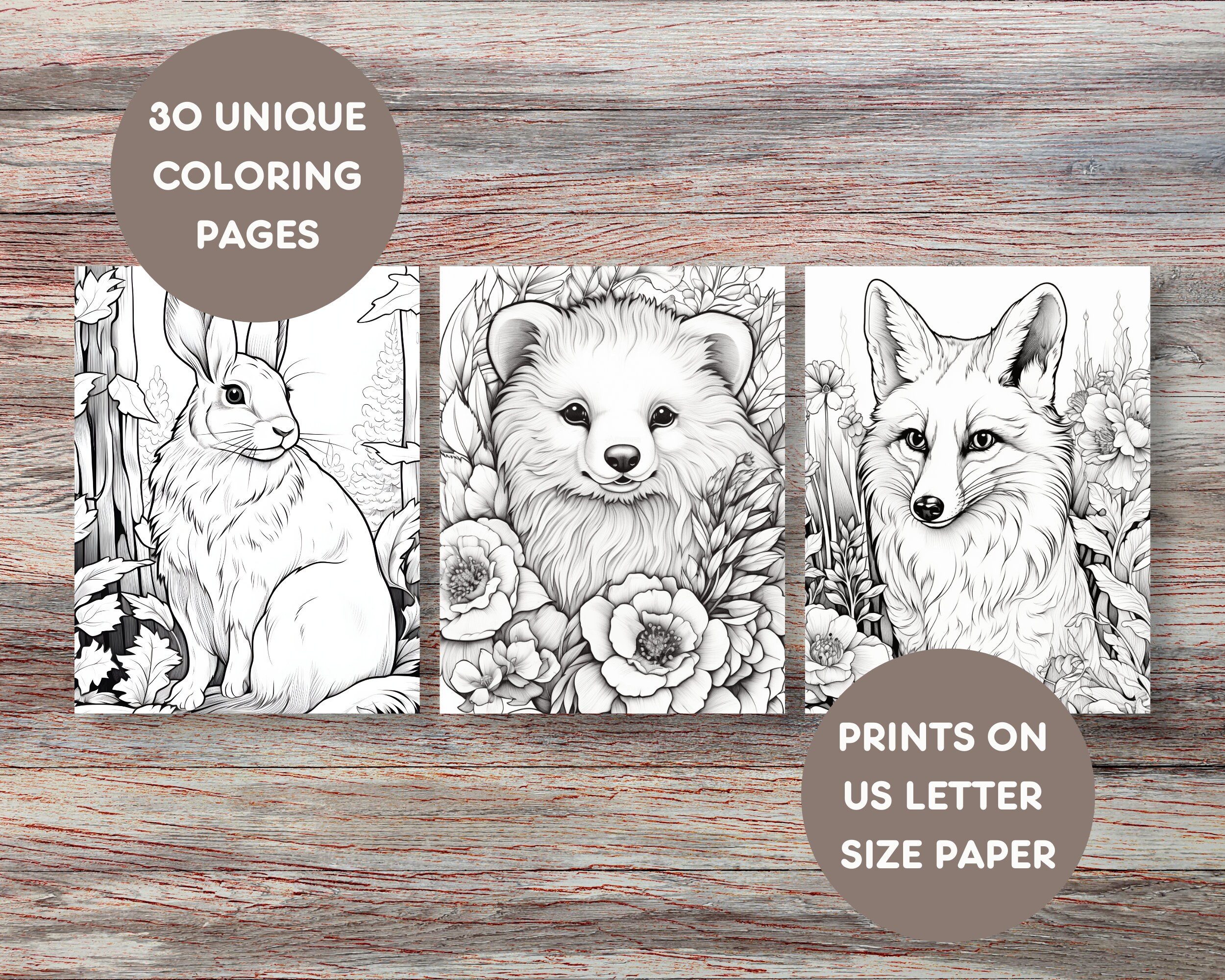 Printable Woodland Animals Coloring Pages - for Adults, Teens ...