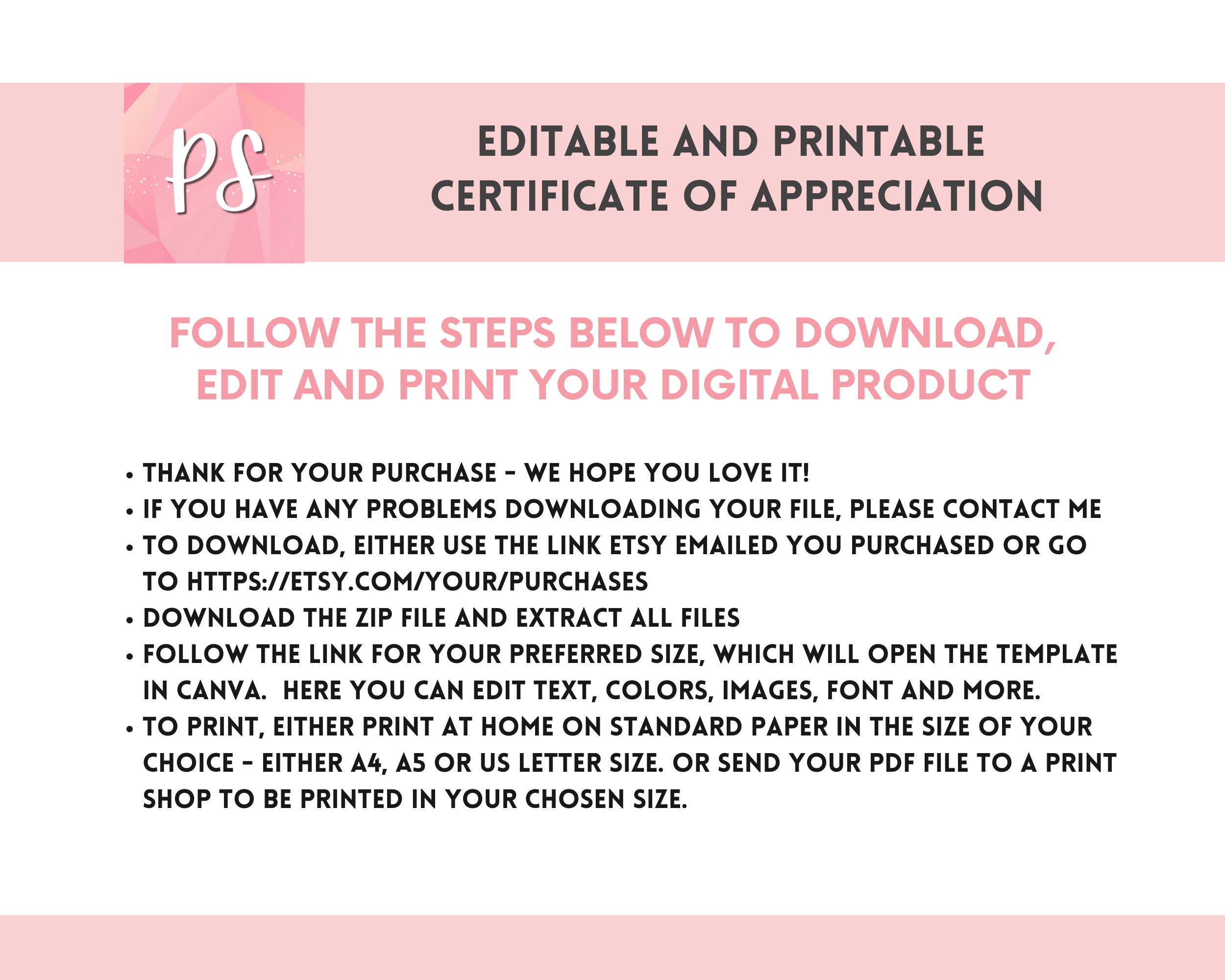 Editable Printable Certificate of Appreciation Template in Size 8.5 X ...