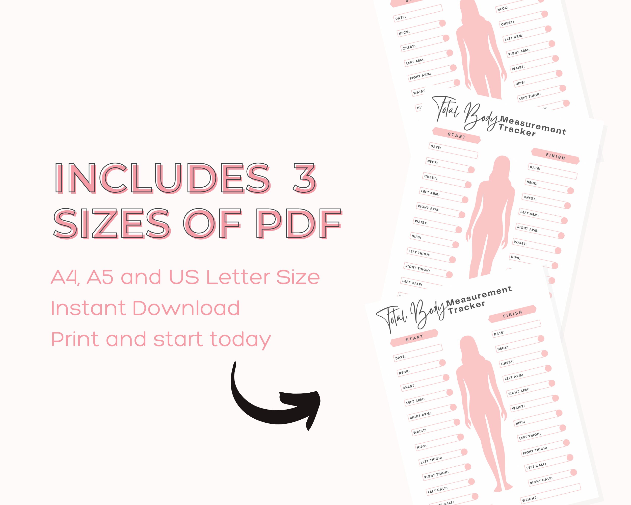 Weekly Body Measurement Tracker Printable Womens Track 11 - Etsy