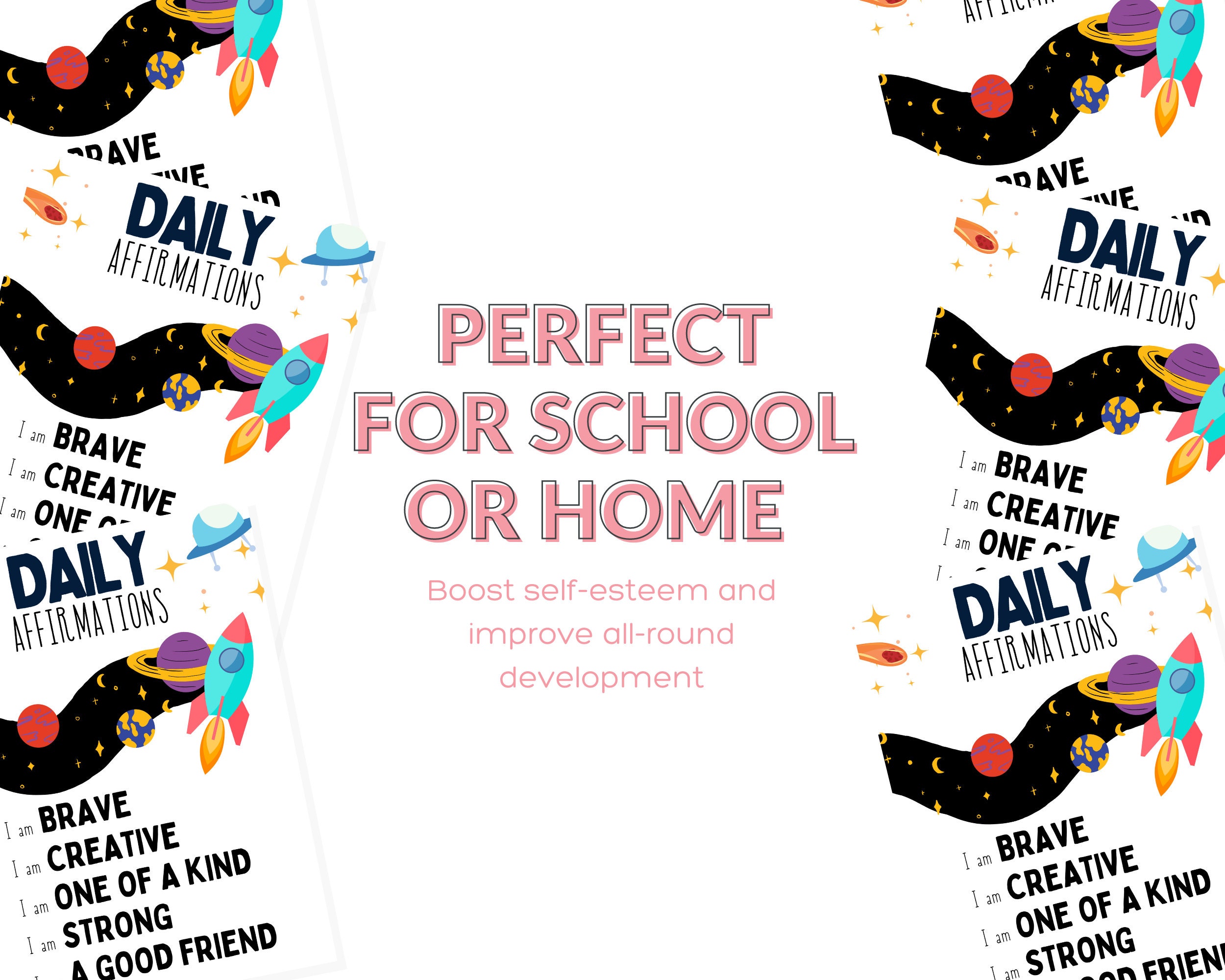 Printable Daily Affirmations Poster for Kids Mental Health Feelings ...