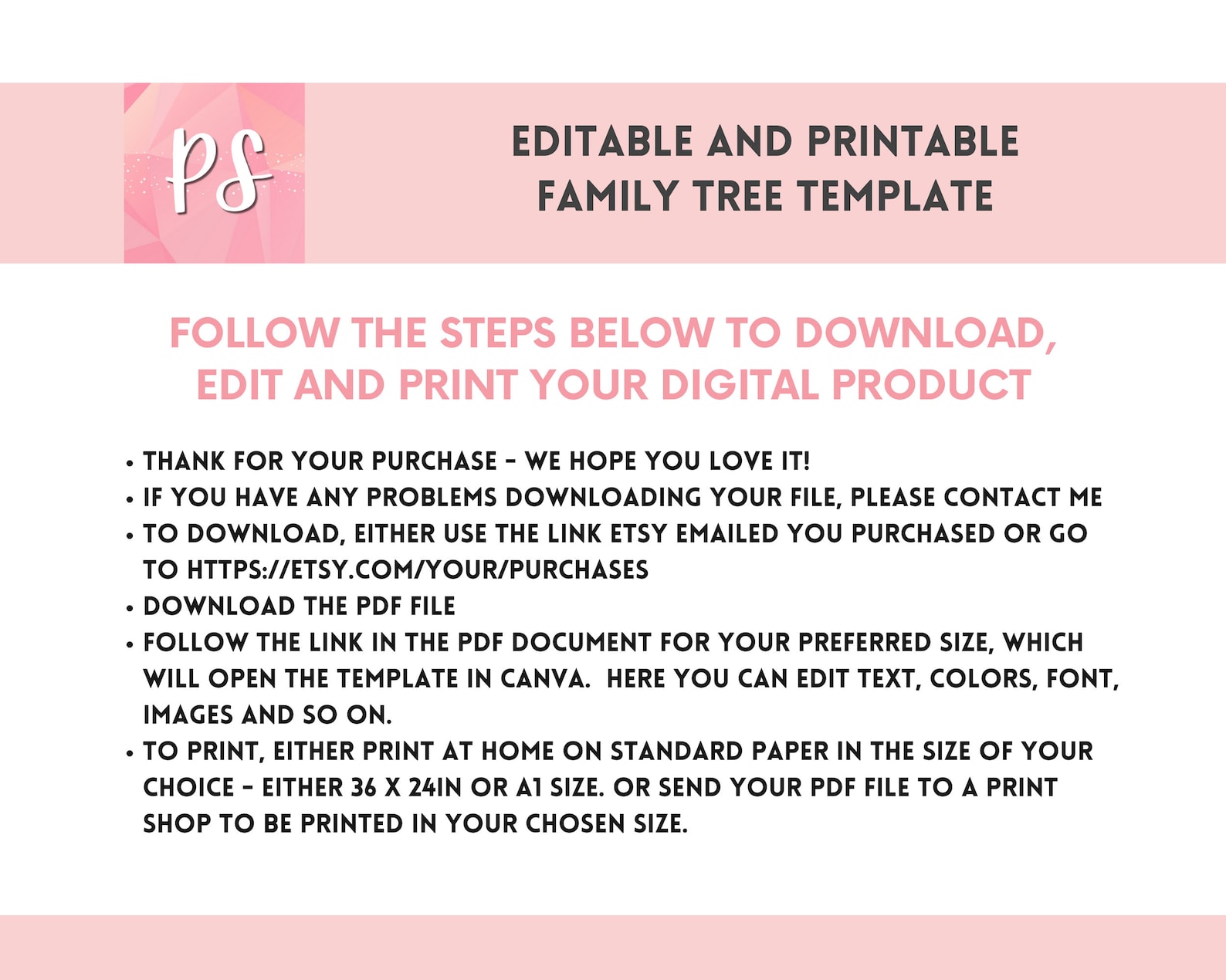 Editable Family Tree Template - Family Tree Chart Printable - 5 ...