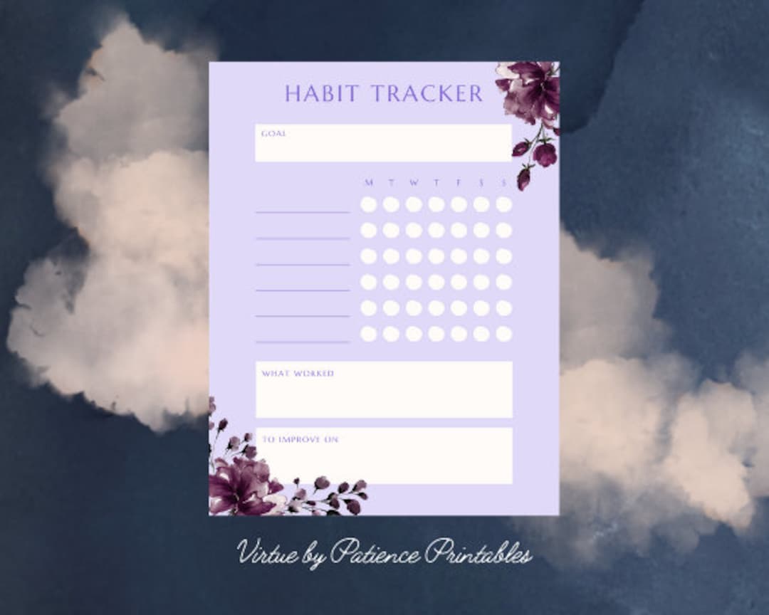 Purple Habit Tracker / Weekly Tracker / Printable PDF / Purple ...