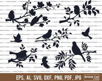 Tree With Bird Svg | Etsy