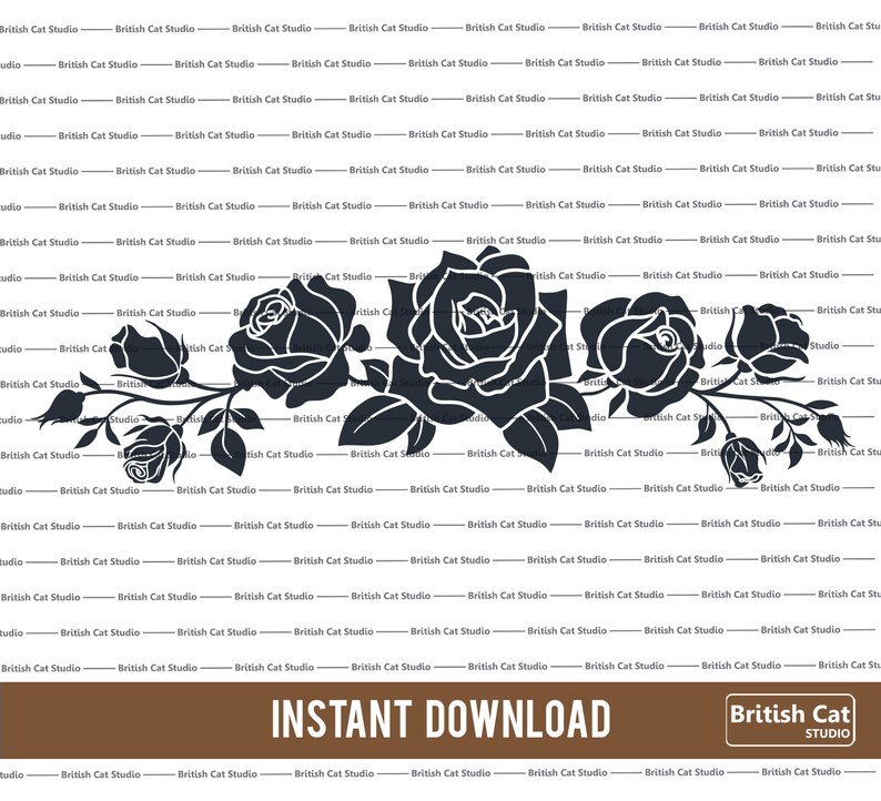 Rose Border svg Png Dxf Rose Bundle Svg Png Rose Cricut | Etsy