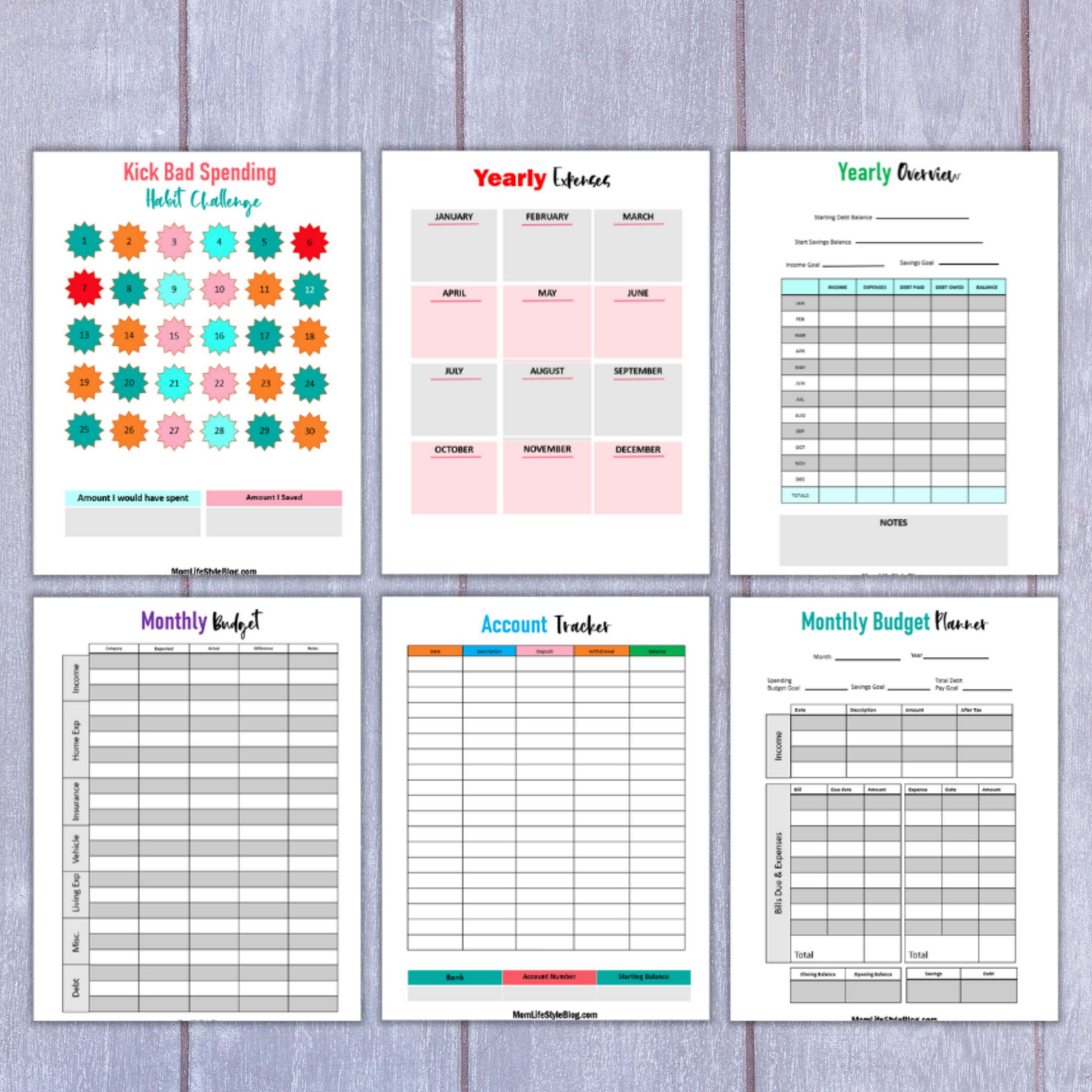 Finance Budget Tracker Printable Planner Kit | Etsy