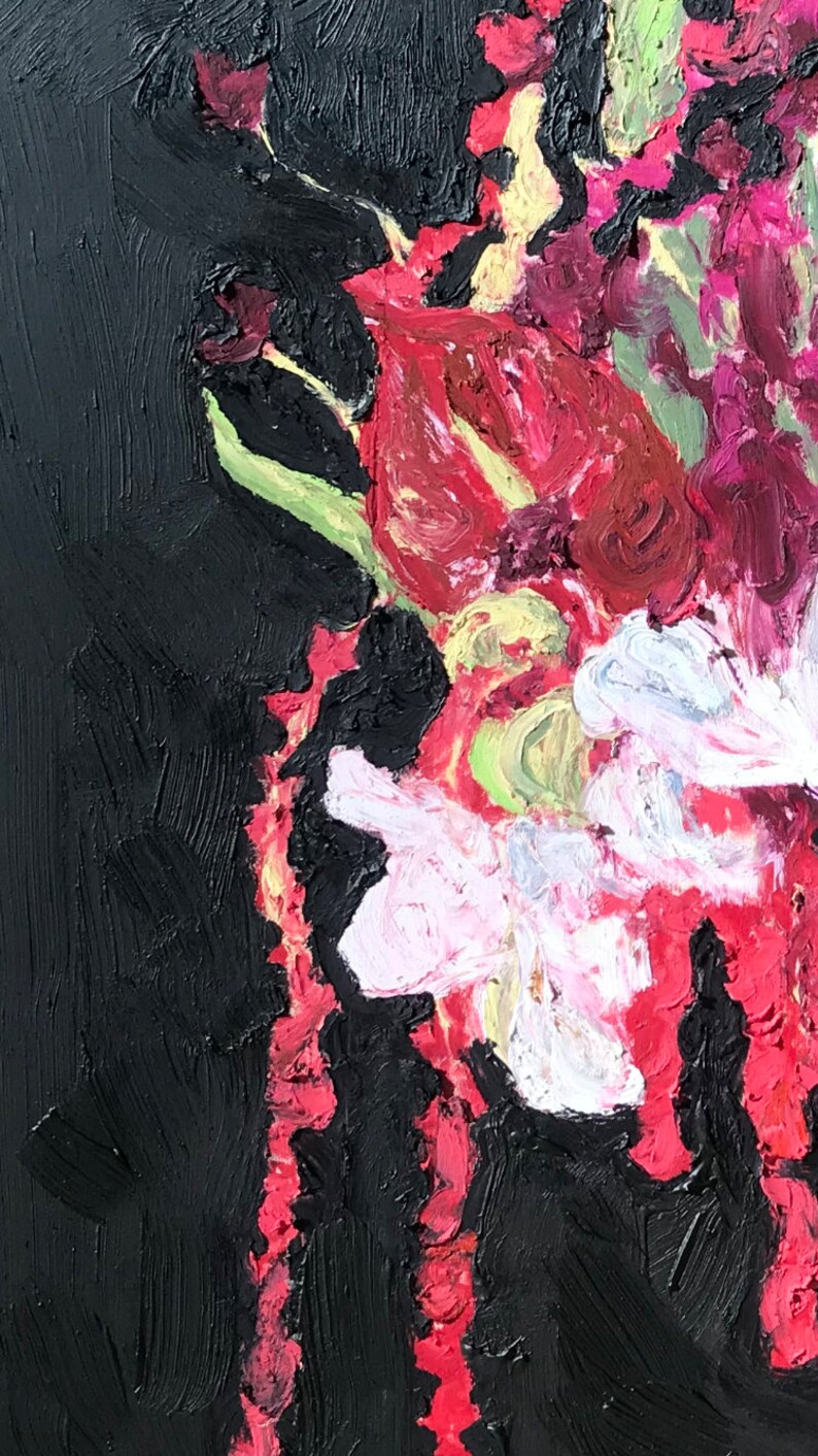 Trailing Amaranthus. Oil Pastel on Wood 30x40cm. Still Life, Original ...