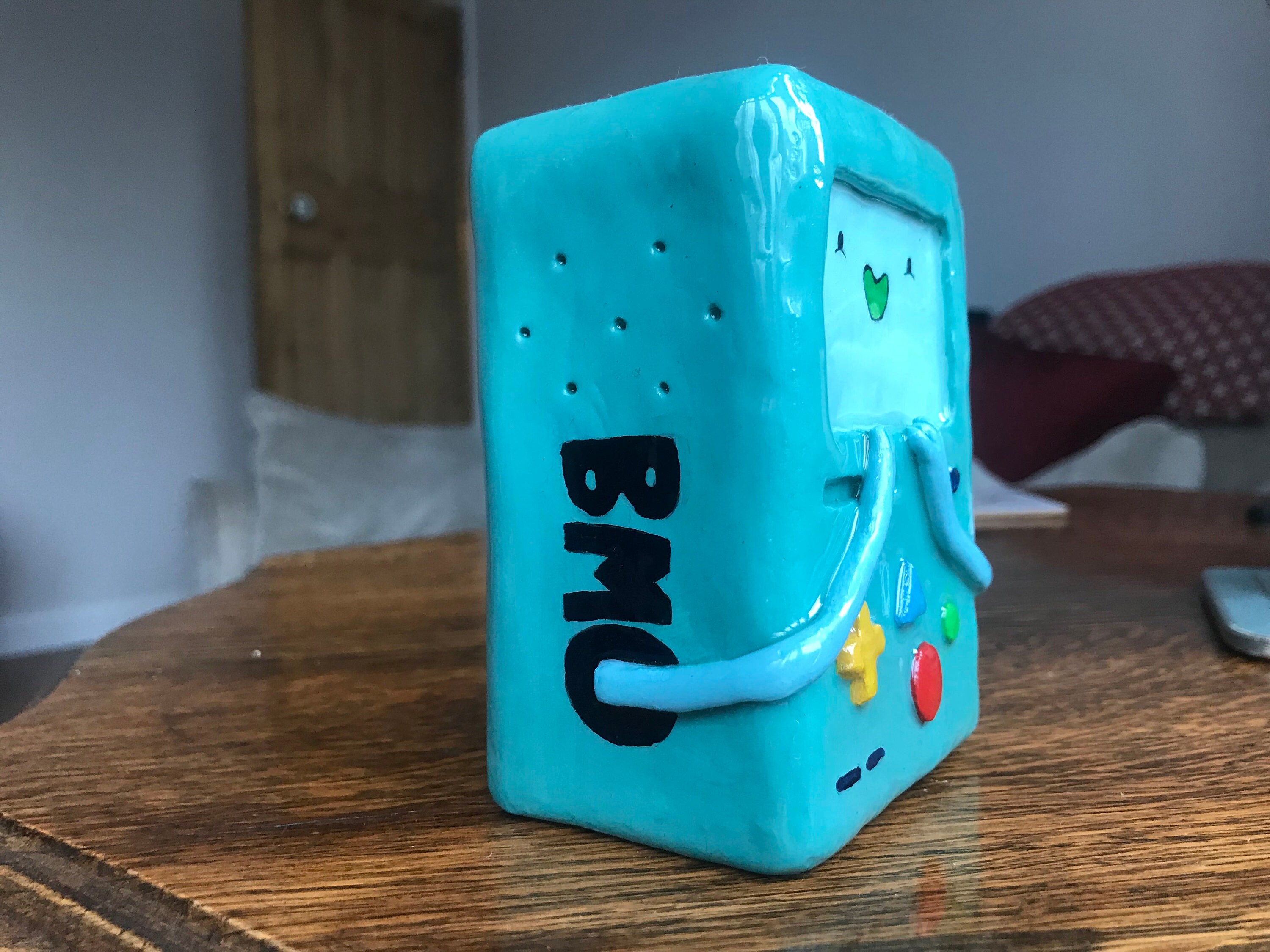 Adventure Time Inspired BMO Ceramic Figurine, Handmade Unofficial Made ...