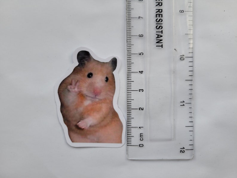 Hamster Meme Sticker Pack Gloss Vinyl Decals, Grey Bow Hamster, Scared ...