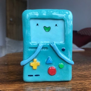 Adventure Time Inspired BMO Ceramic Figurine, Handmade Unofficial Made ...