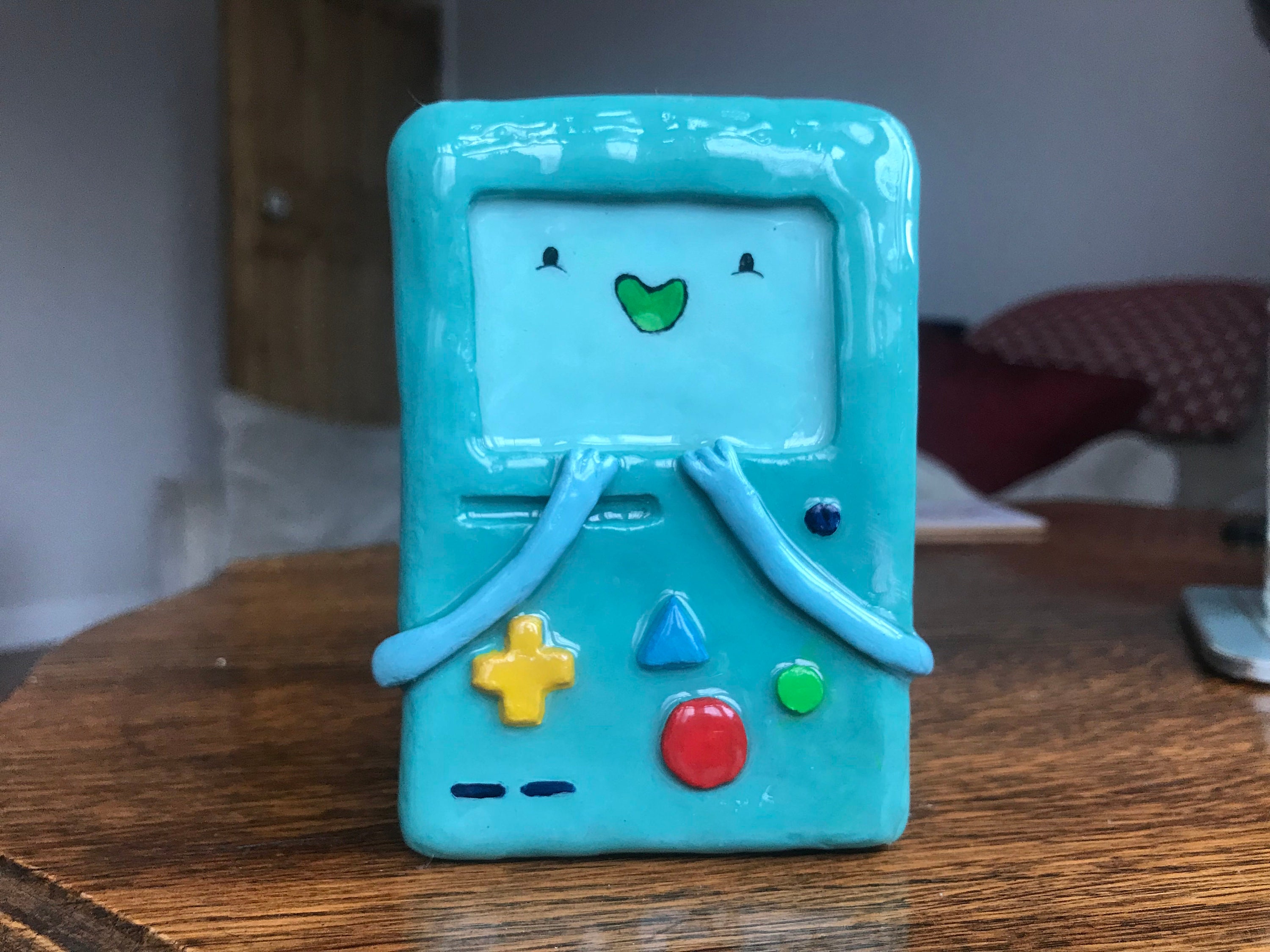 Adventure Time Inspired BMO Ceramic Figurine, Handmade Unofficial Made ...
