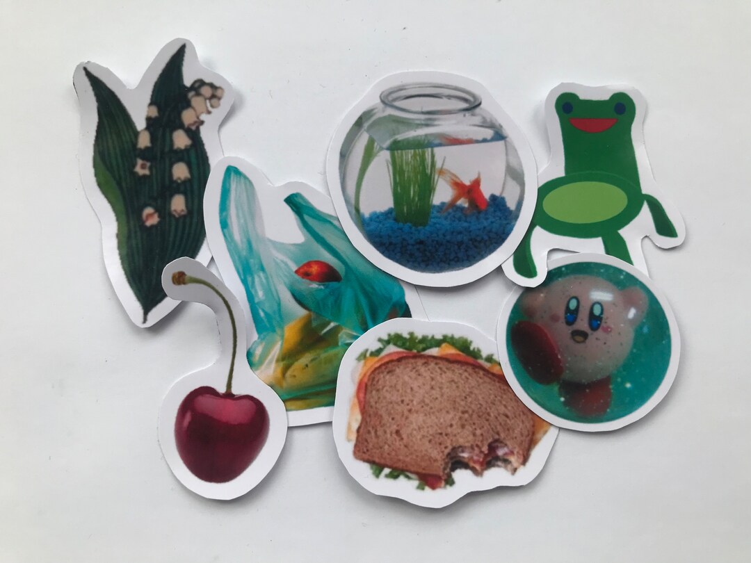 Froggy Chair Kirby Random Sandwich Aesthetic Sticker Pack Glossy Vinyl ...