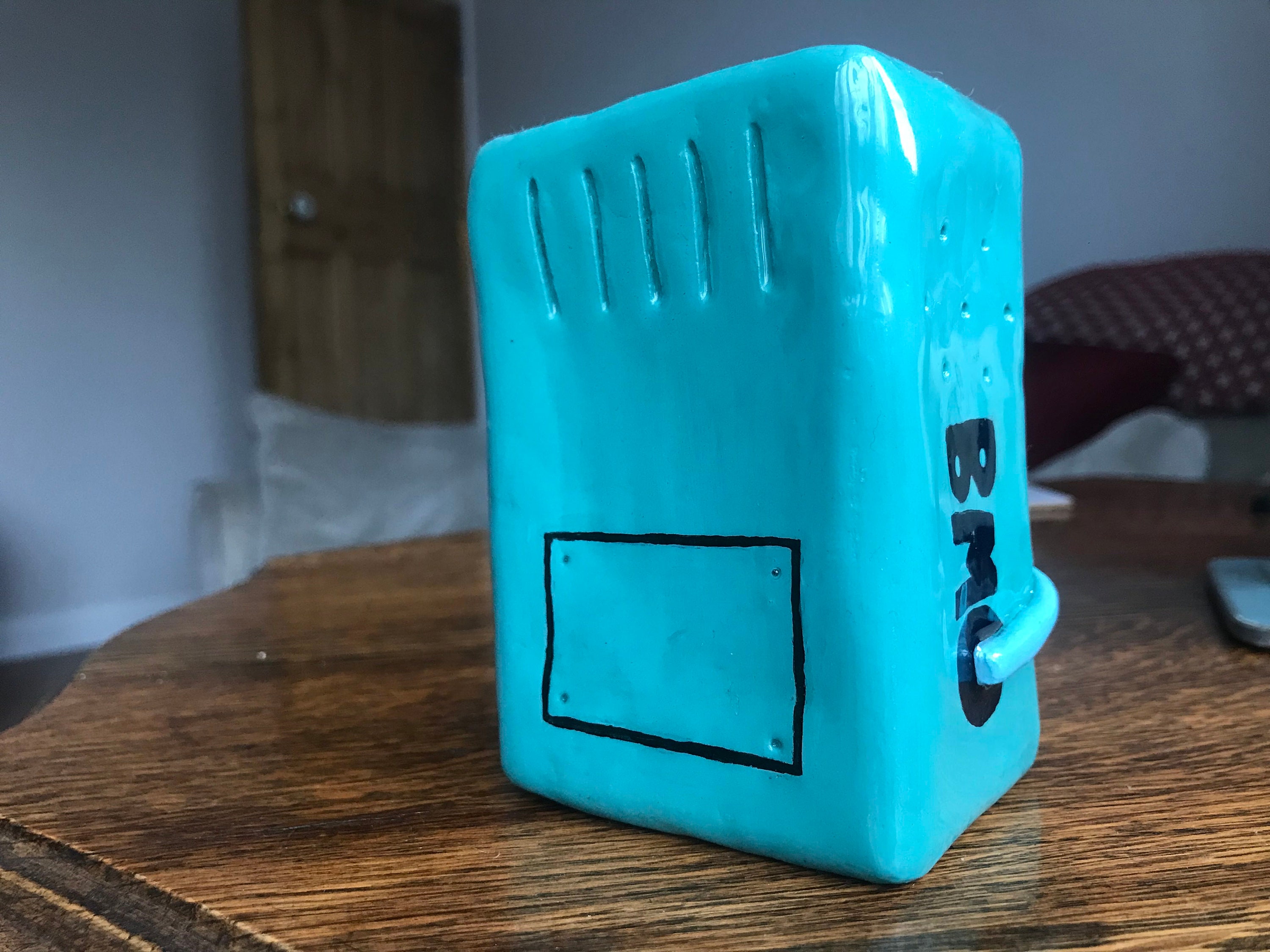 Adventure Time Inspired BMO Ceramic Figurine, Handmade Unofficial Made ...