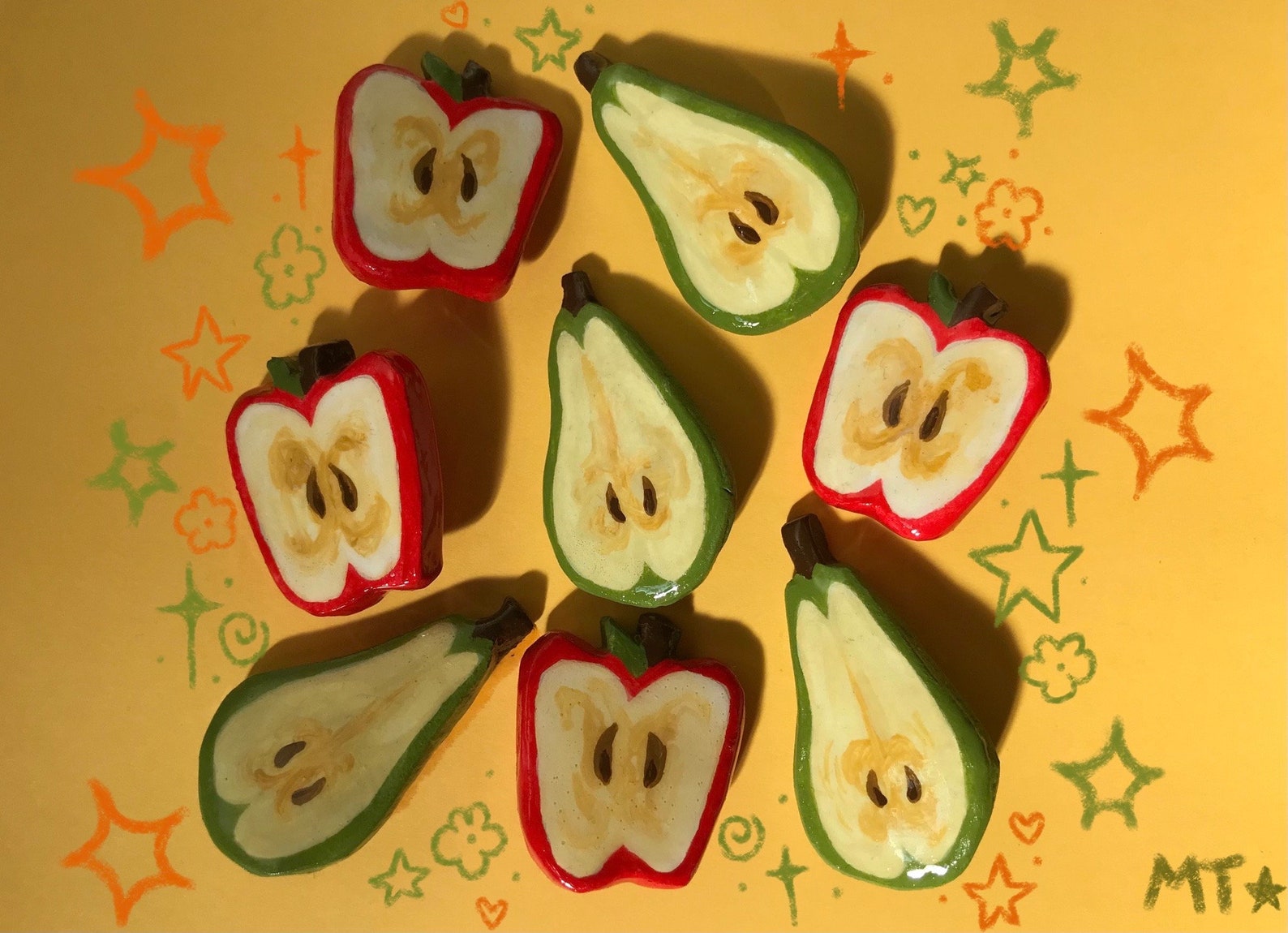 Apples and Pears Ceramic Pins - Etsy
