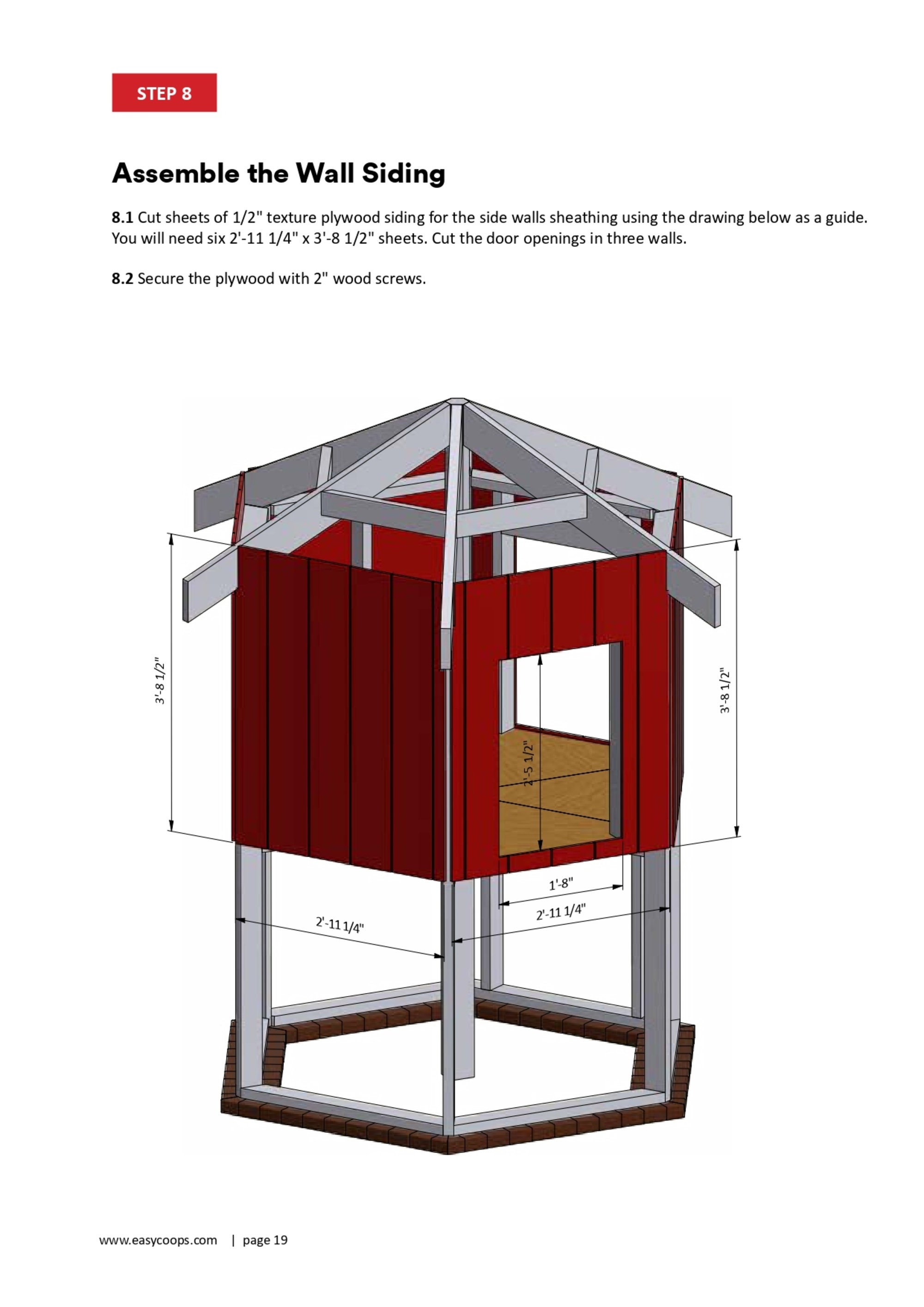7x8 Chicken Coop Plans DIY Walk in Chicken Run for 10 Chickens - Etsy